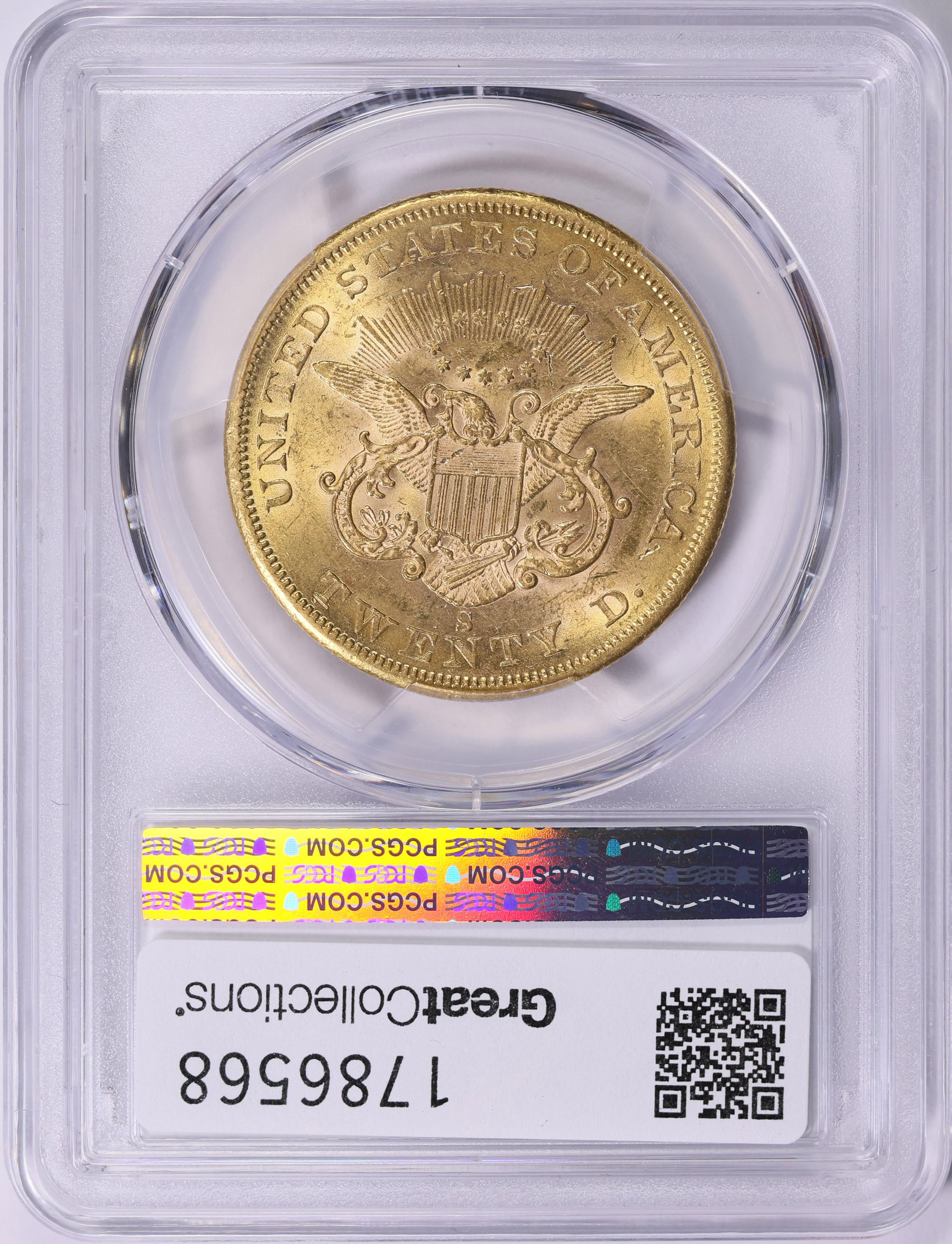 1855-S Liberty Gold Double Eagle PCGS MS-61 (Item 1786568) | GreatCollections Coin Auctions