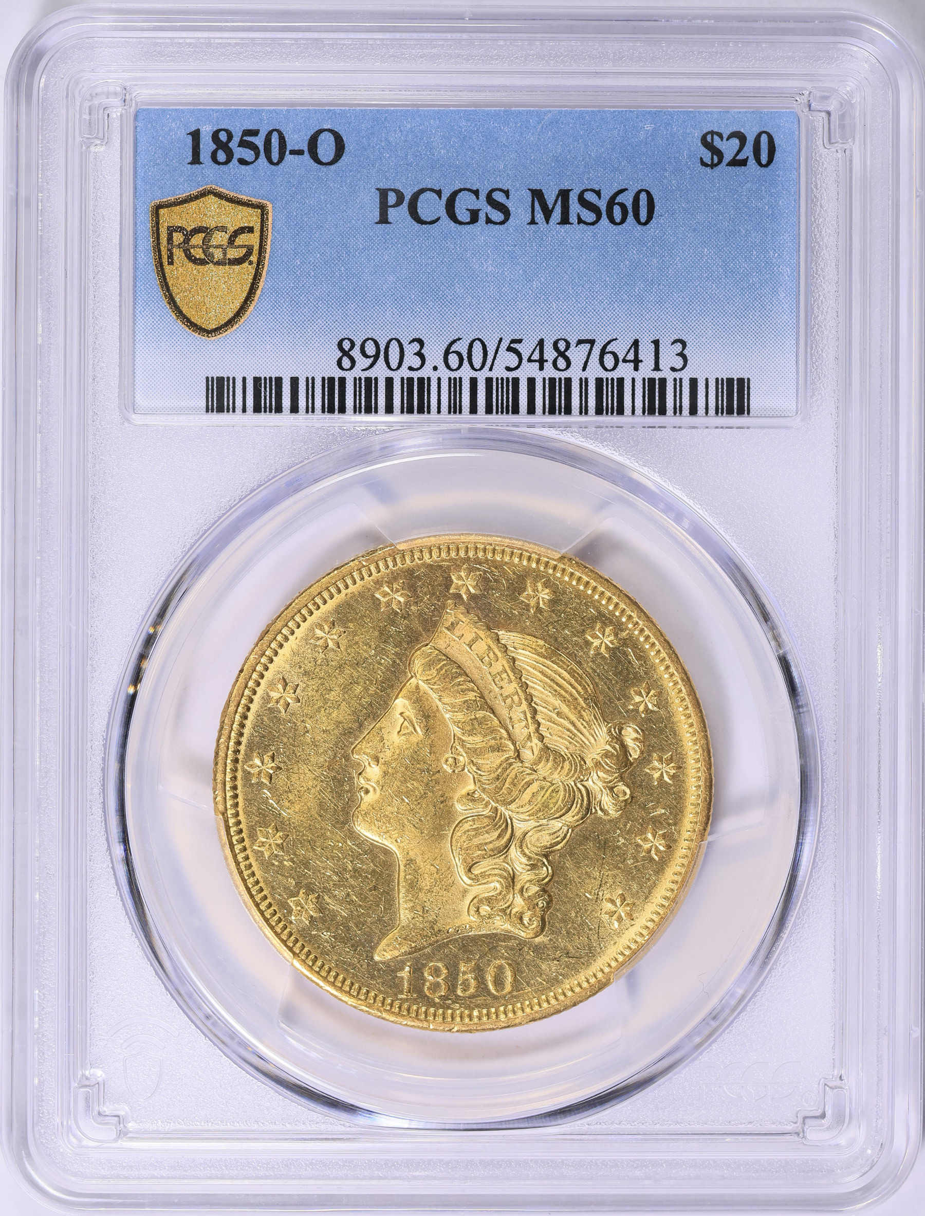 1850-O Liberty Gold Double Eagle PCGS MS-60 (Item 1786570) | GreatCollections Coin Auctions