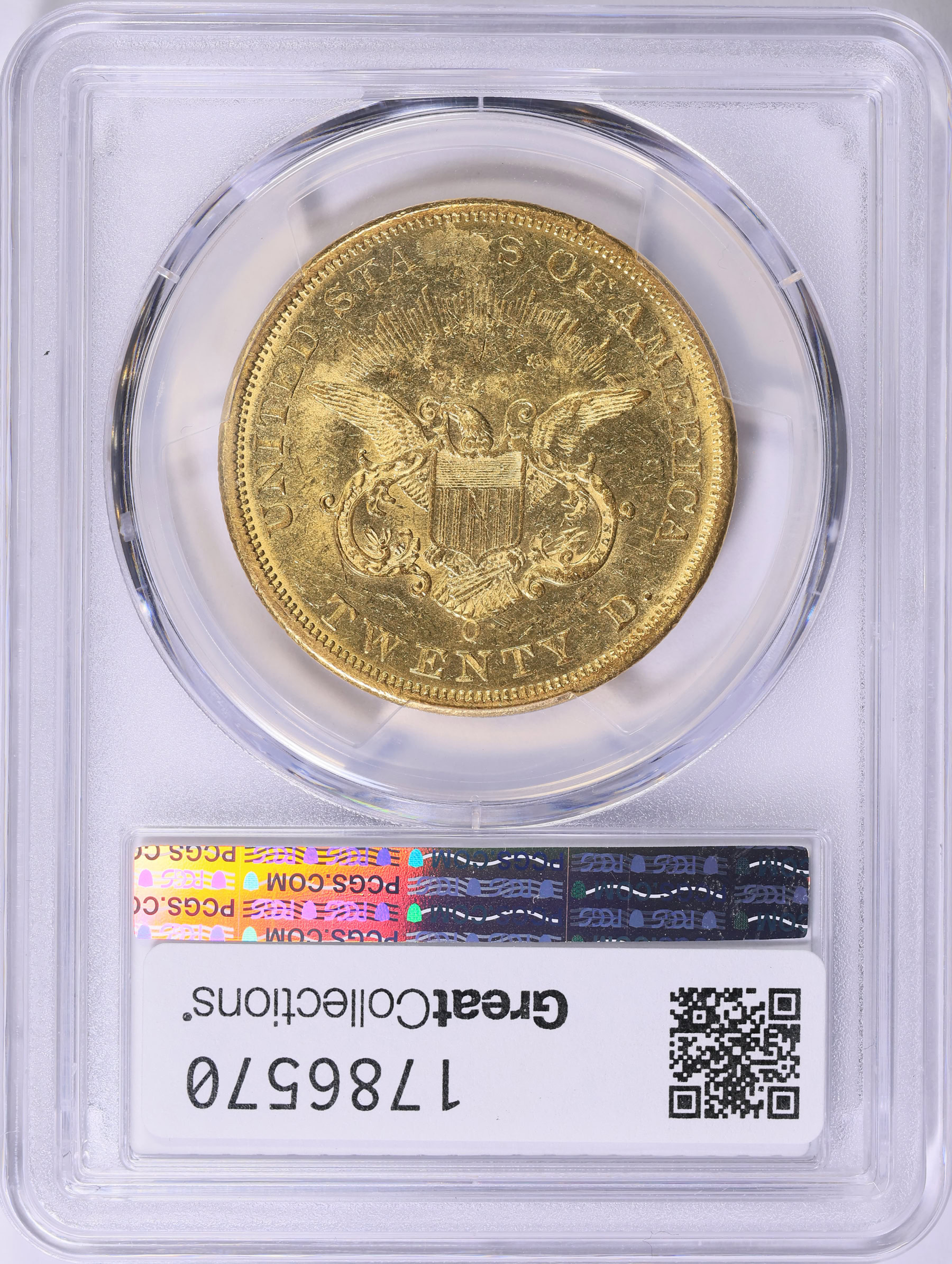 1850-O Liberty Gold Double Eagle PCGS MS-60 (Item 1786570) | GreatCollections Coin Auctions