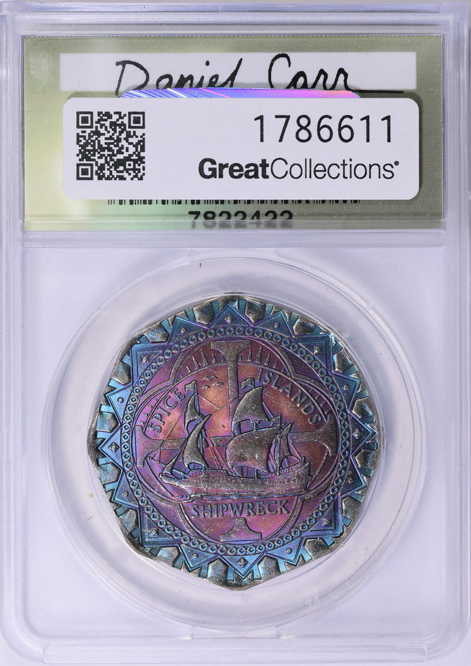 ND Antiqued Color Silver Spice Islands Shipwreck Daniel Carr Medal ...