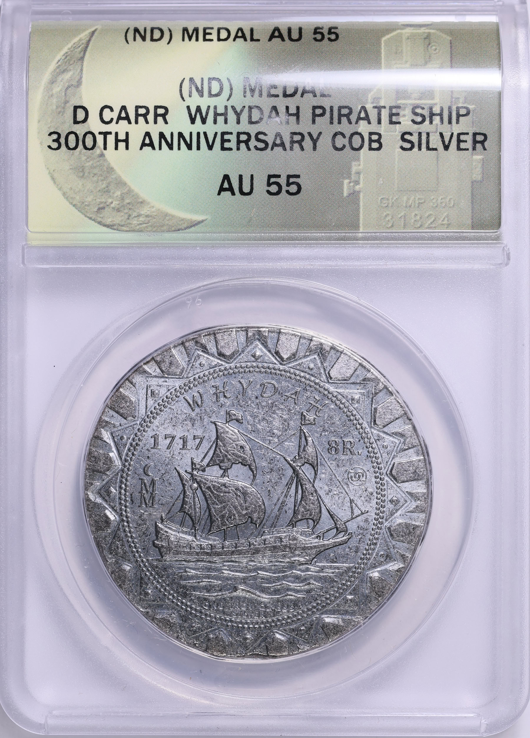 ND Silver 1oz 1717 Whydah Pirate Ship 300th Anniversary Dan Carr Token ...
