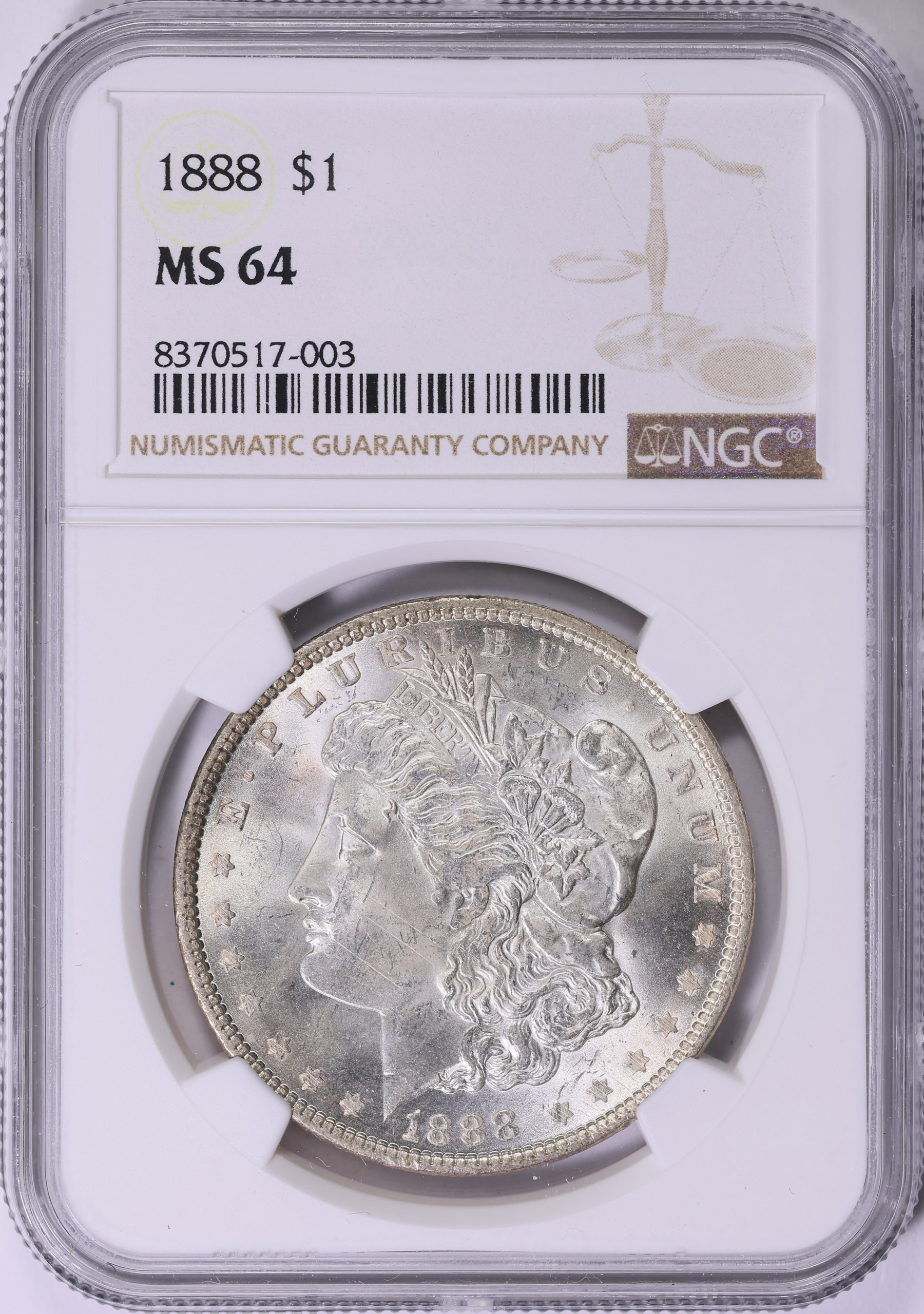 1888 Morgan Silver Dollar NGC MS-64 (Item 1786724) | GreatCollections Coin Auctions