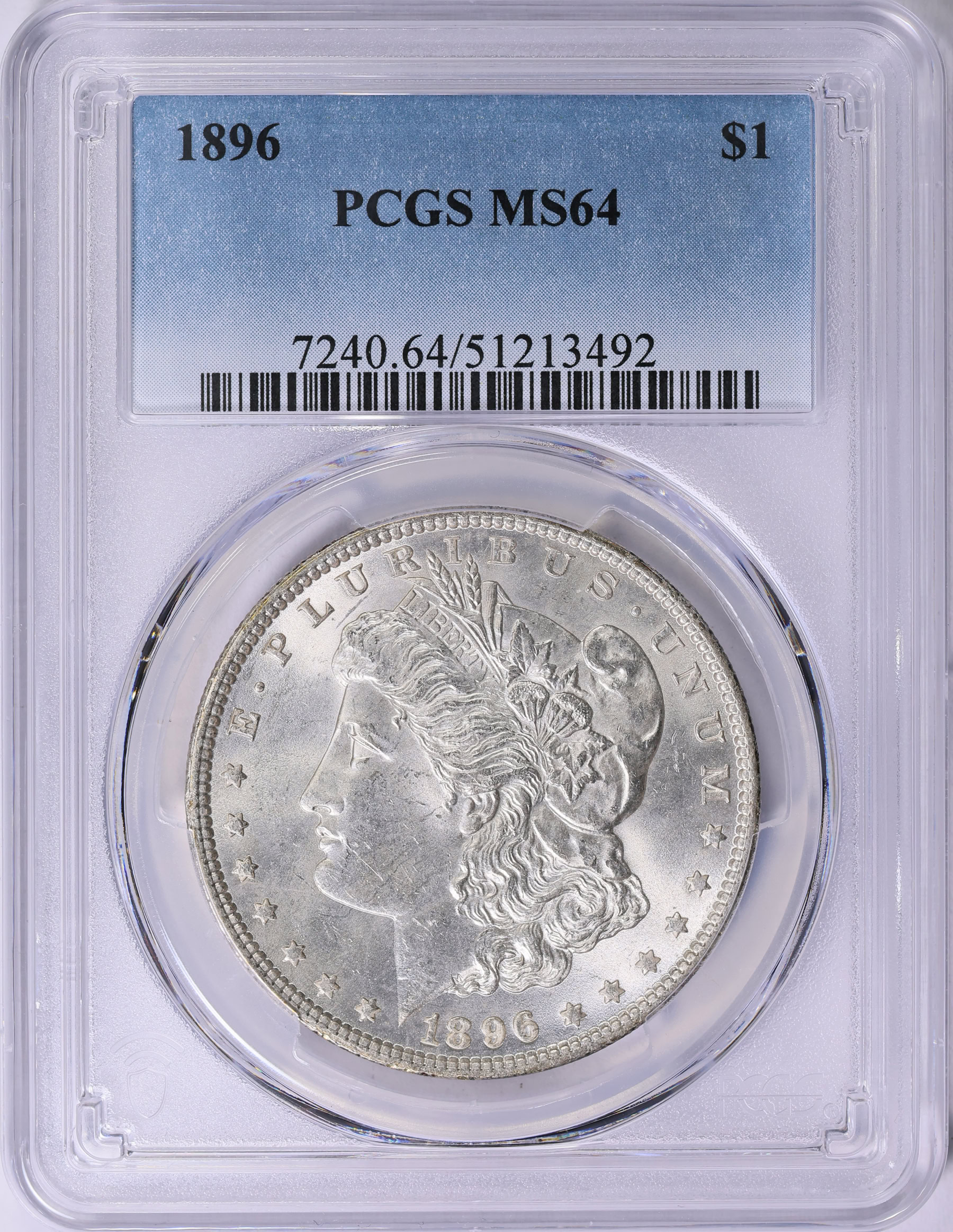 1896 Morgan Silver Dollar PCGS MS-64 (Item 1786773) | GreatCollections ...