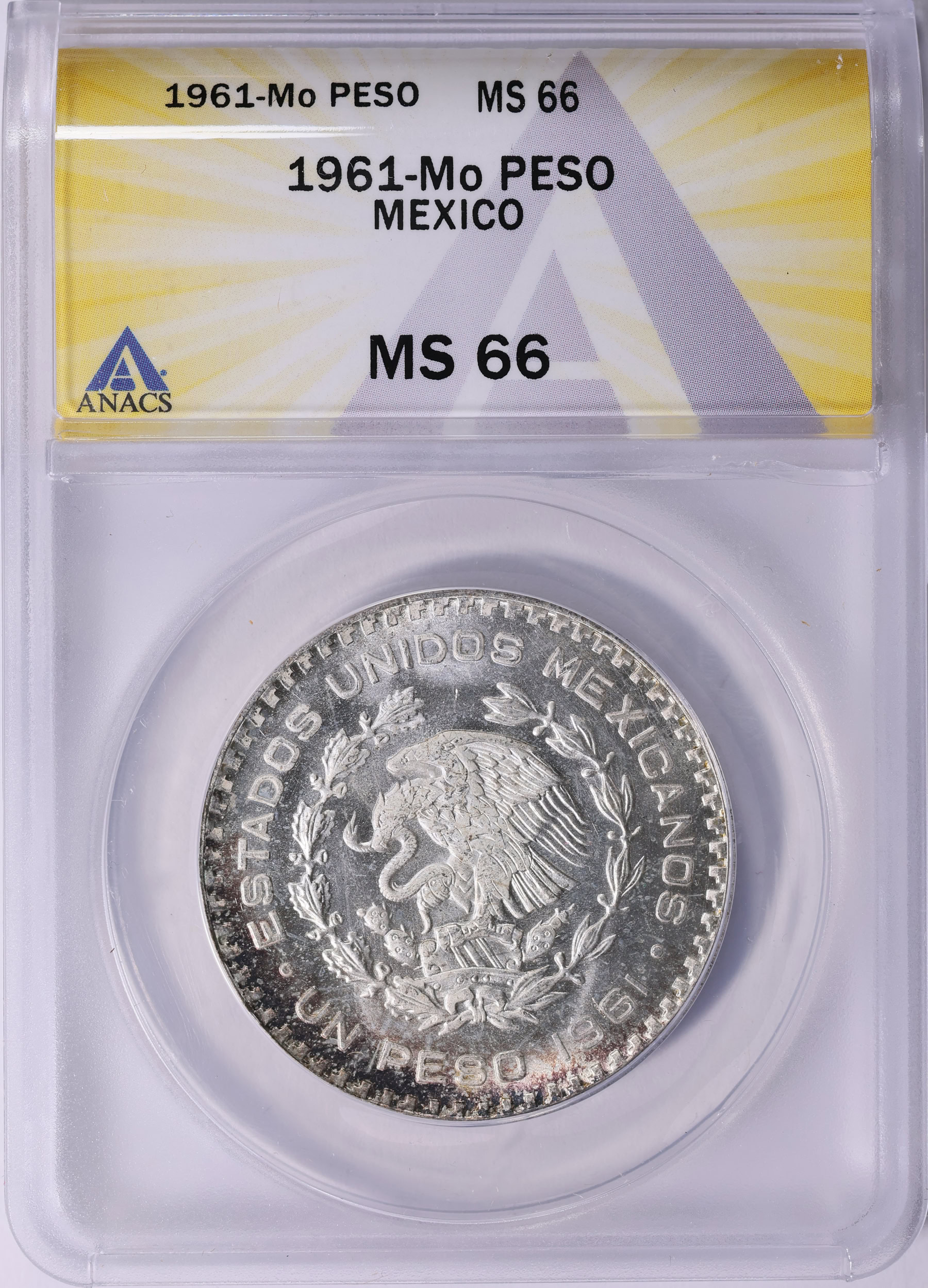Mexico 1961-Mo Silver Peso KM-459 ANACS MS-66 (Item 1787012 ...