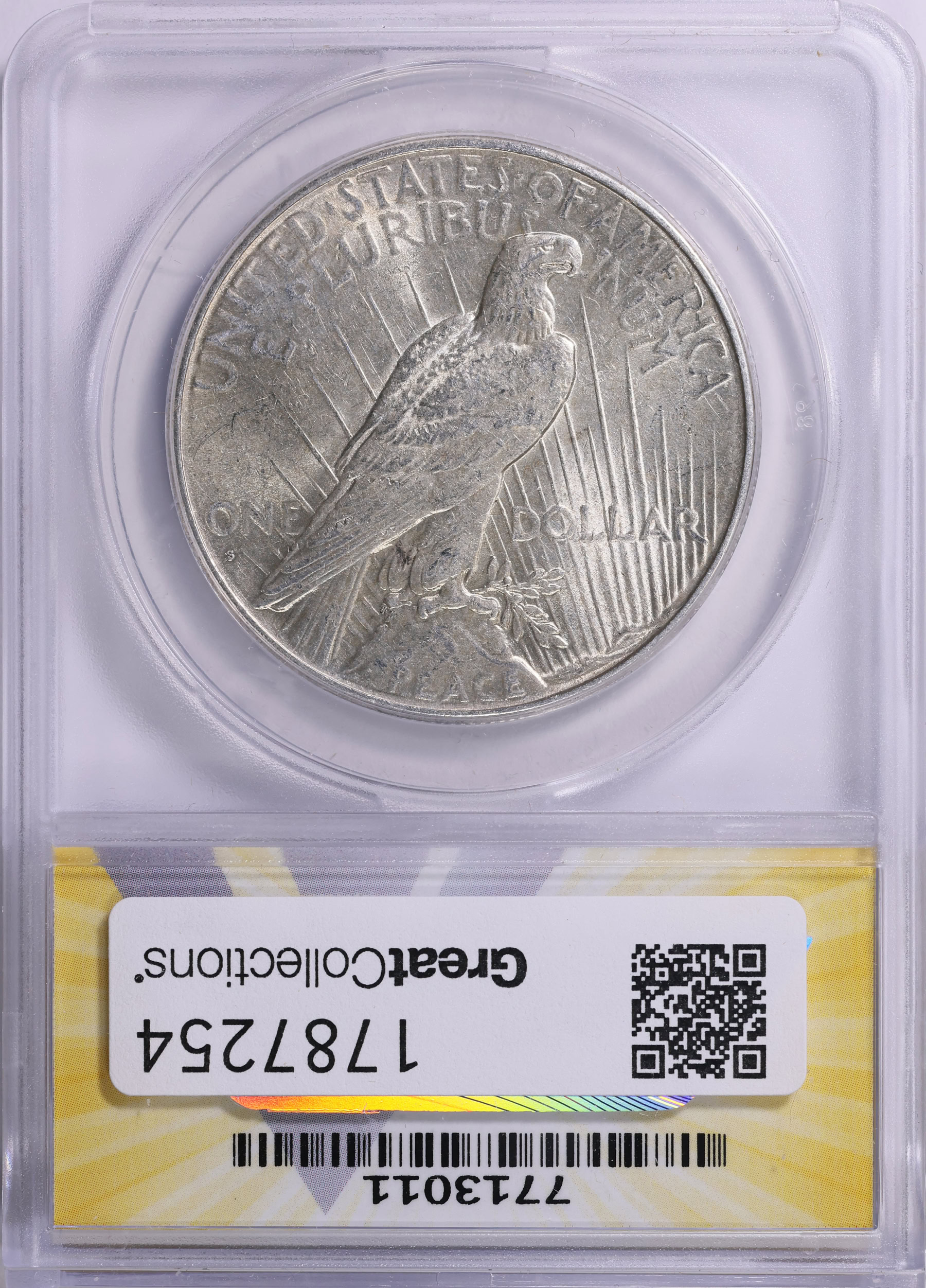 1926-S Peace Silver Dollar ANACS AU-58 (Item 1787254) | GreatCollections Coin Auctions