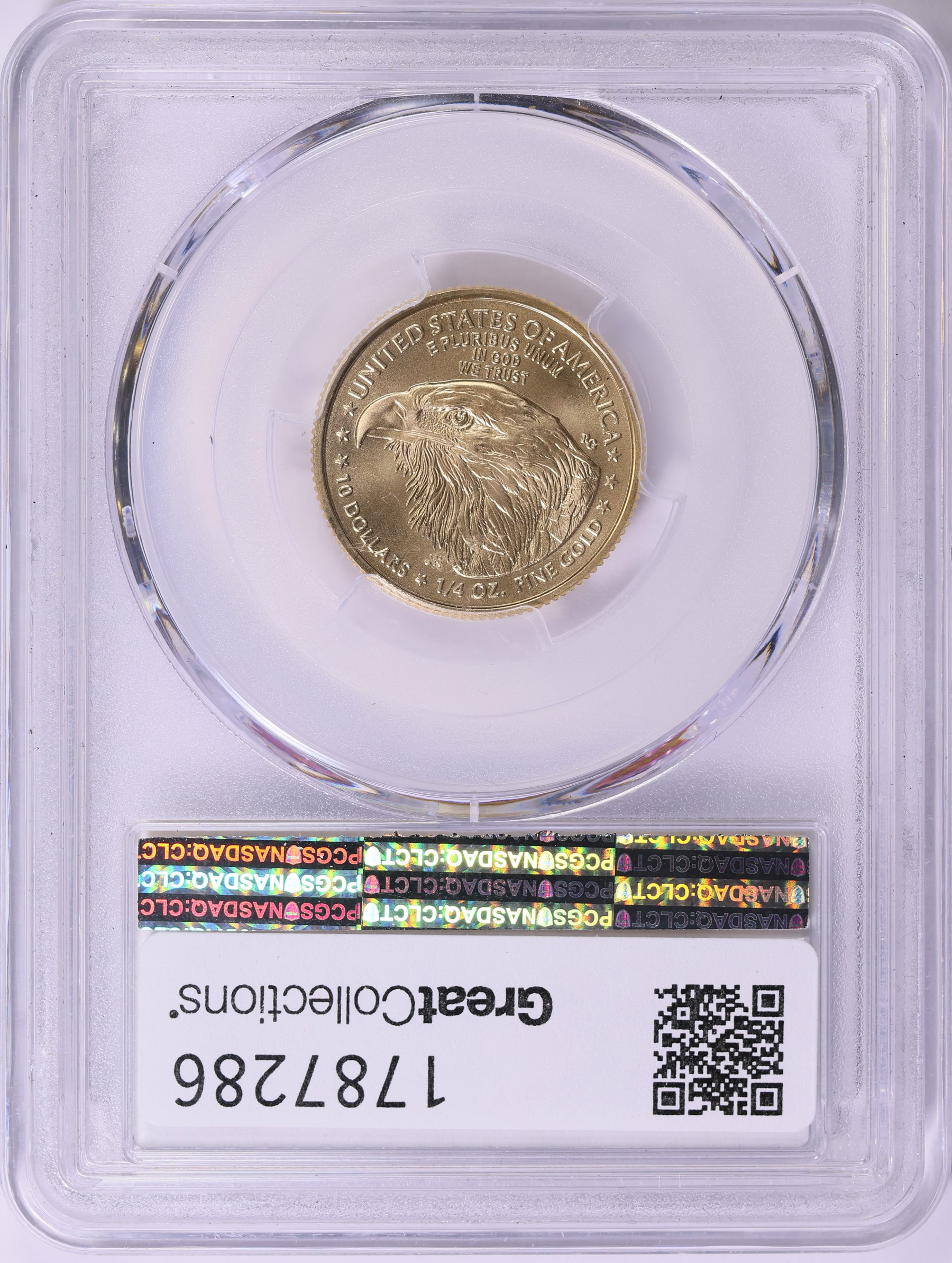 2021-W $10 Quarter-Ounce Gold American Eagle Type 2 Unfinished Proof Dies PCGS MS-70 (Item ...