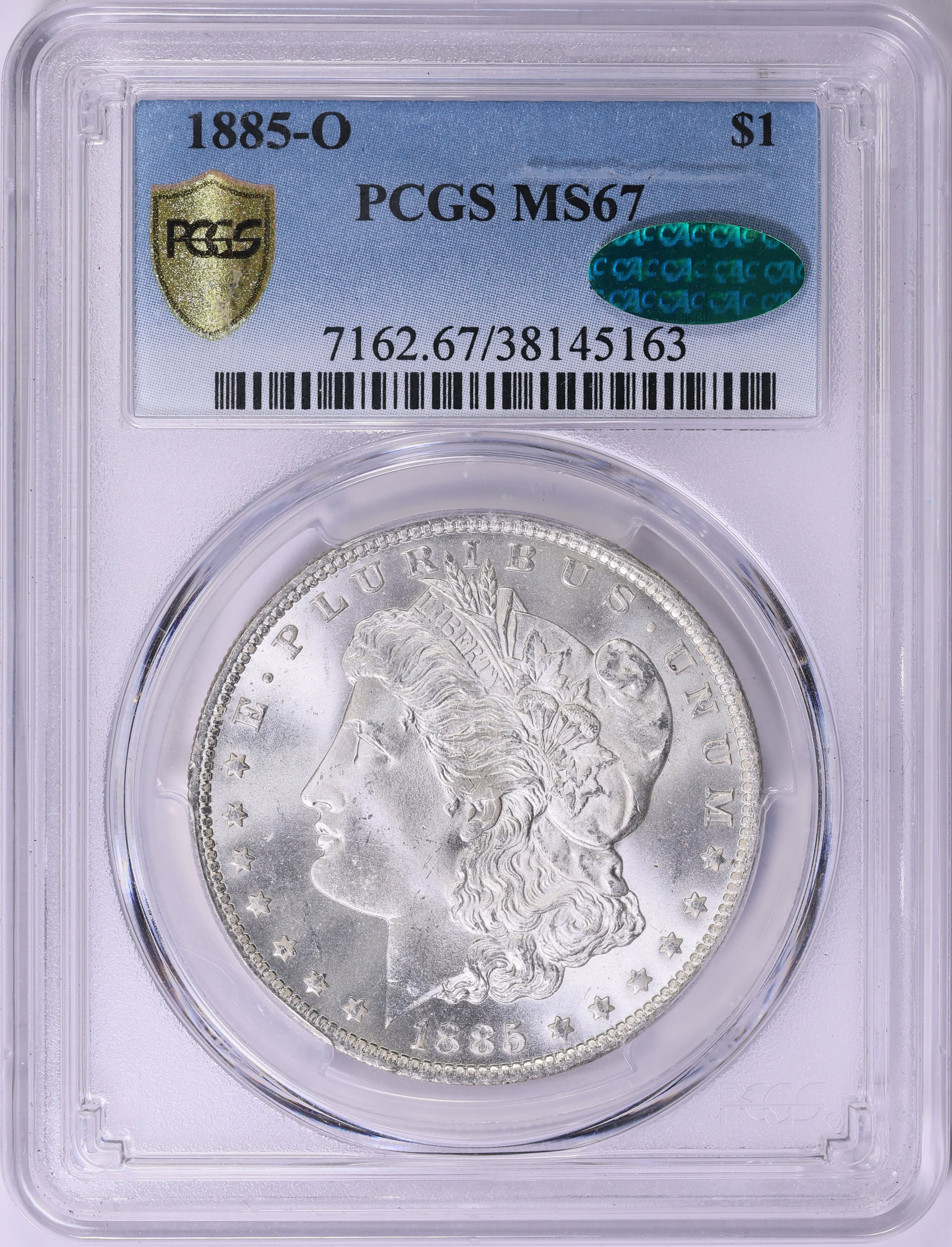 1885-O Morgan Silver Dollar PCGS MS-67 (CAC Green) (Item 1787314) | GreatCollections Coin Auctions