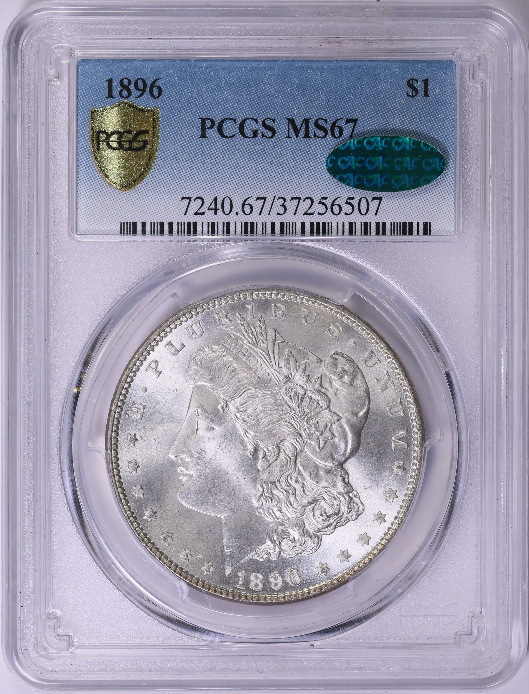 1896 Morgan Silver Dollar PCGS MS-67 (CAC Green) (Item 1787315) | GreatCollections Coin Auctions