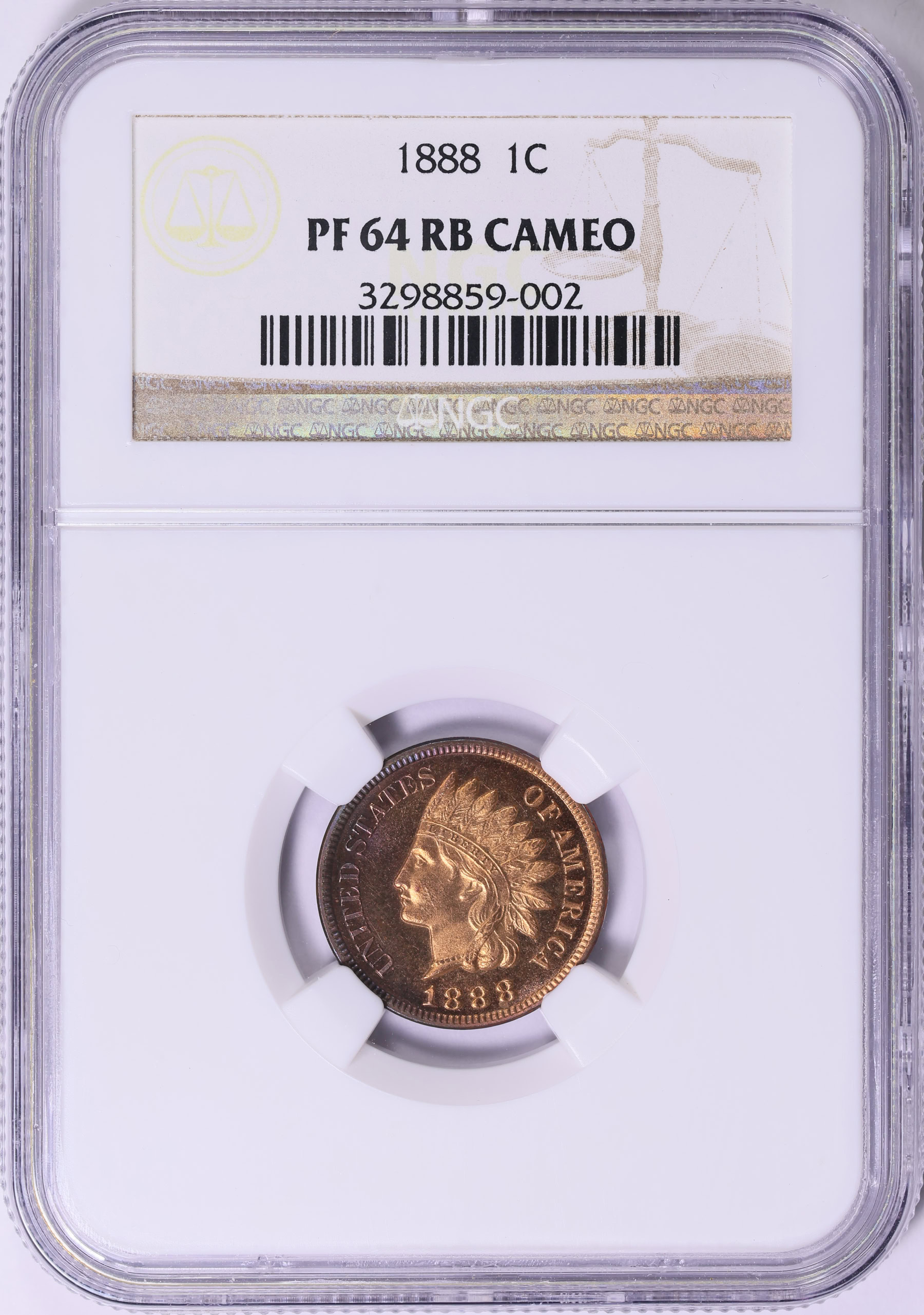 1888 Indian Cent NGC Proof-64 RB CAMEO (Item 1787326) | GreatCollections Coin Auctions