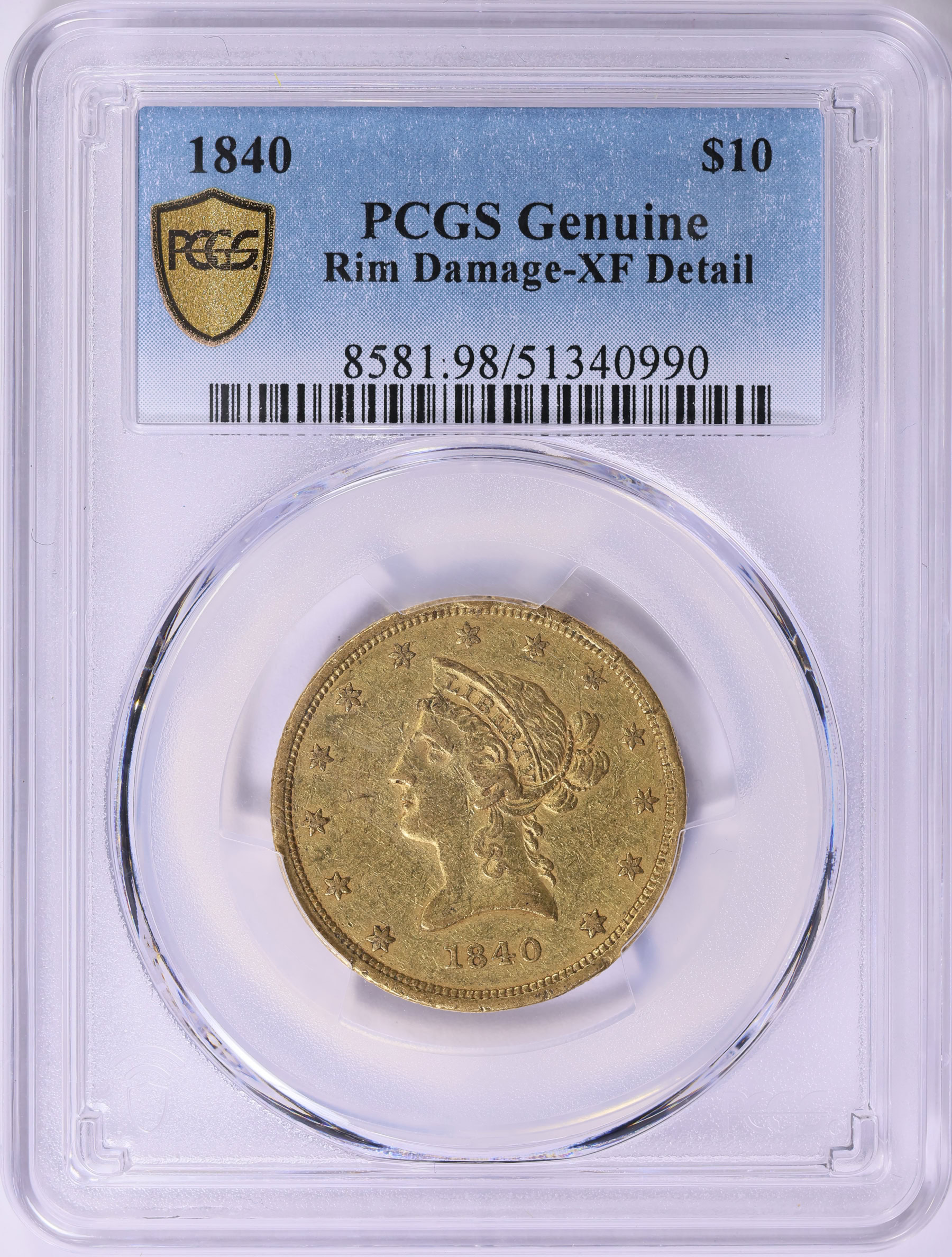 1840 Liberty Gold Eagle PCGS Genuine XF Details (Item 1787328 ...
