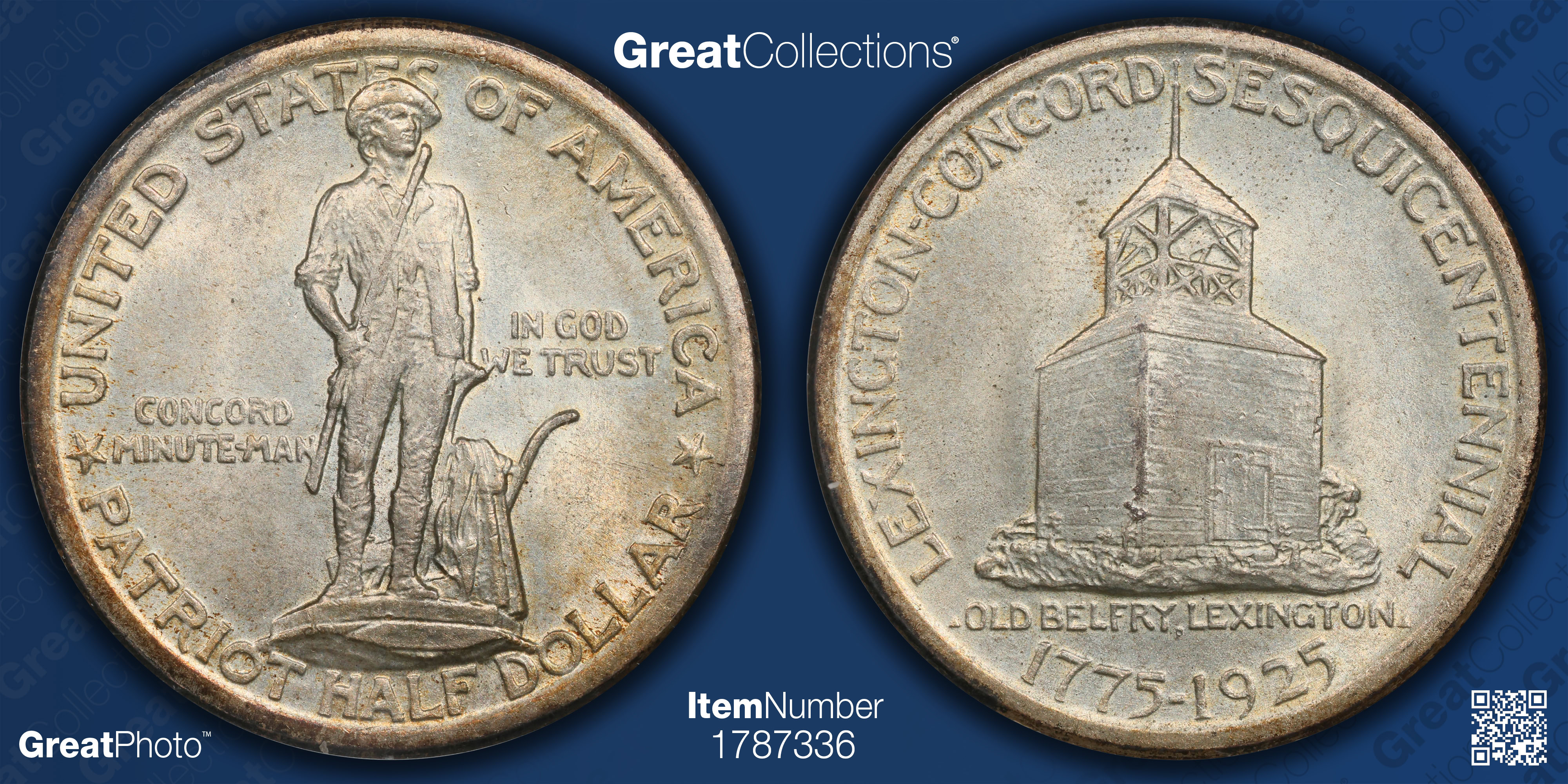 1925 Lexington-Concord Sesquicentennial Half Dollar NGC MS-64 (CAC ...