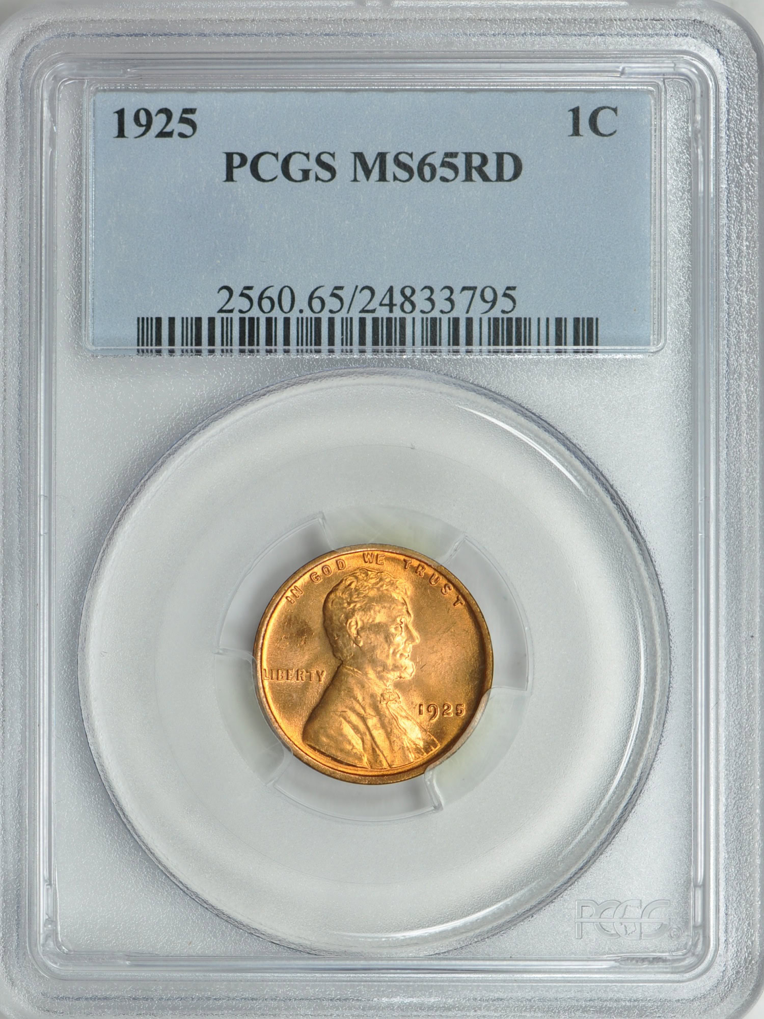 1925 Lincoln Cent PCGS MS-65 RD (Item 1787369) | GreatCollections Coin Auctions