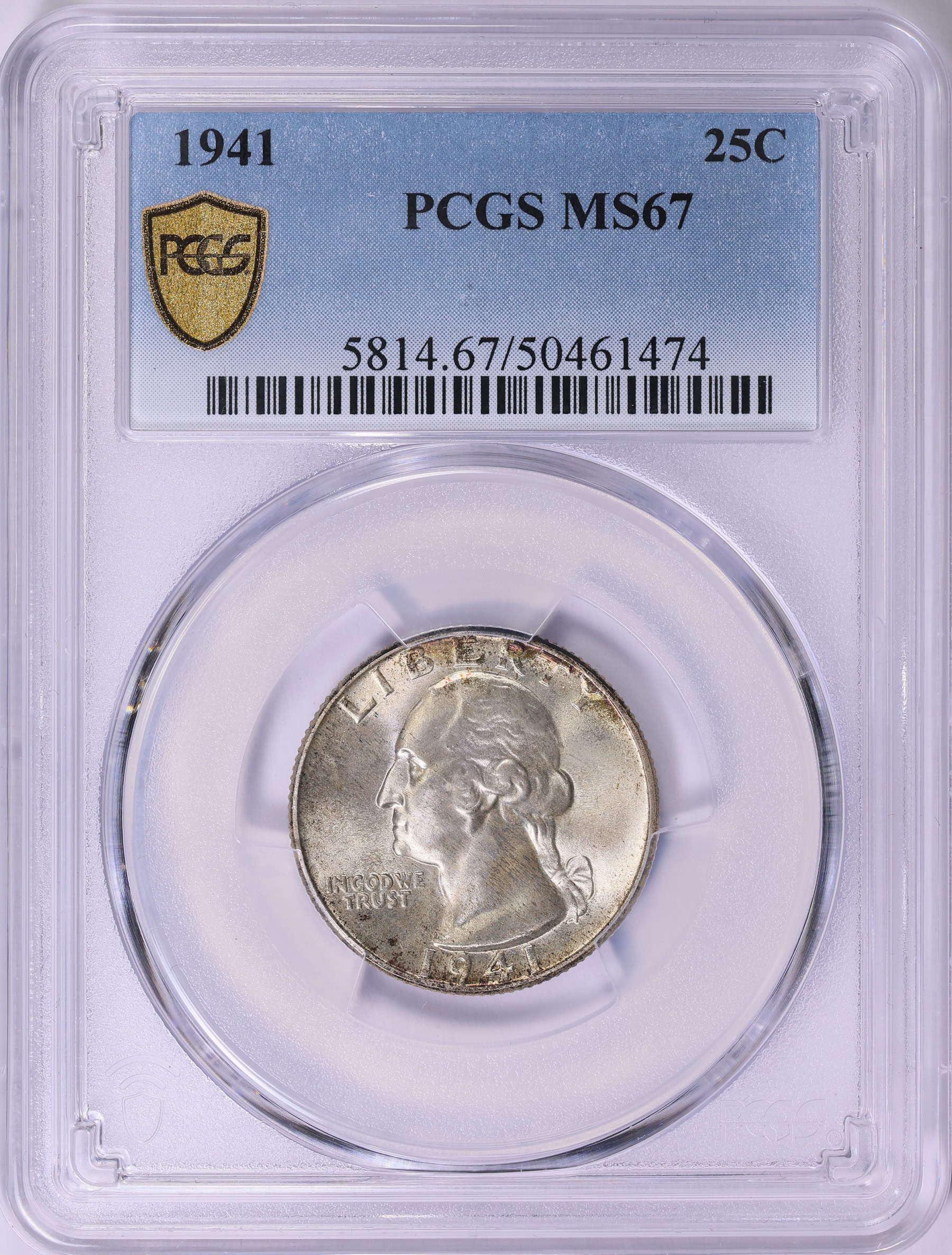 1941 Washington Quarter PCGS MS-67 (Item 1787389) | GreatCollections ...