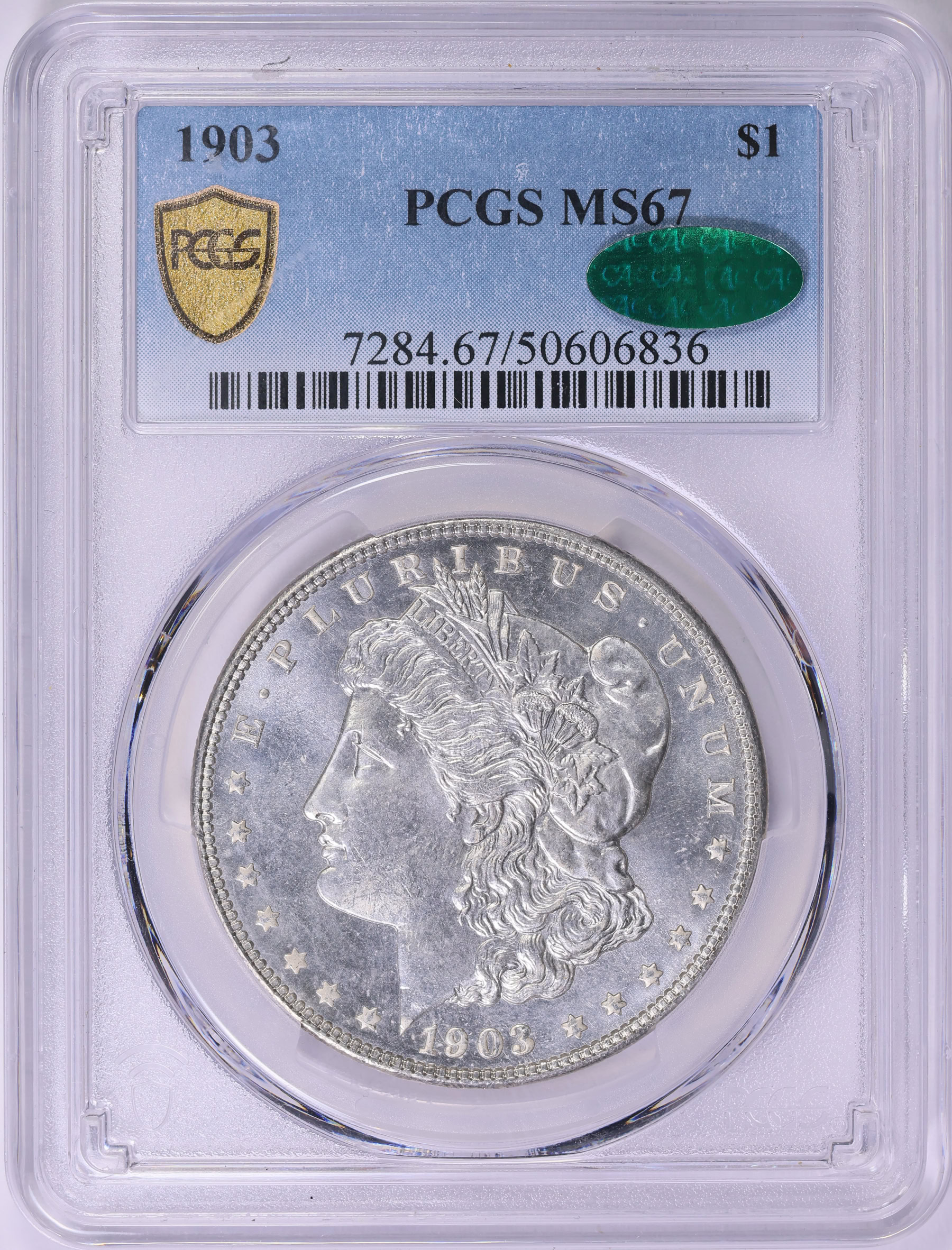 1903 Morgan Silver Dollar PCGS MS-67 (CAC Green) (Item 1787398) | GreatCollections Coin Auctions