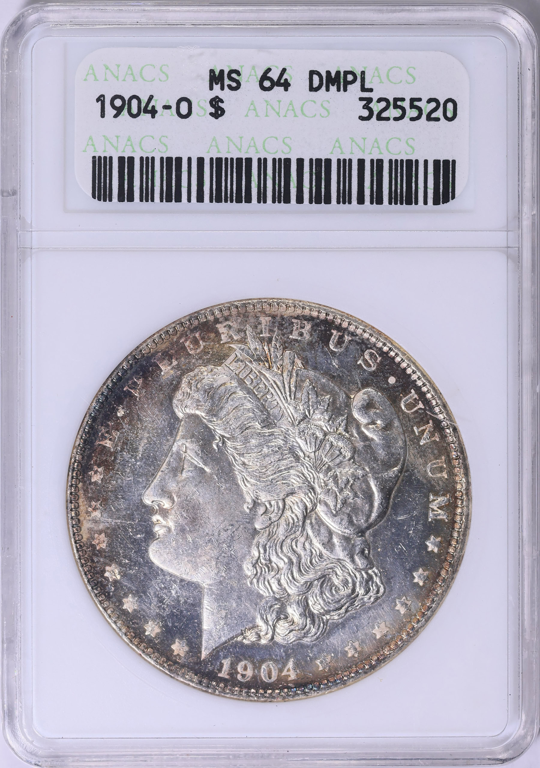 1904-O Morgan Silver Dollar ANACS MS-64 DMPL OH (Toned) (Item 1787432) | GreatCollections Coin ...
