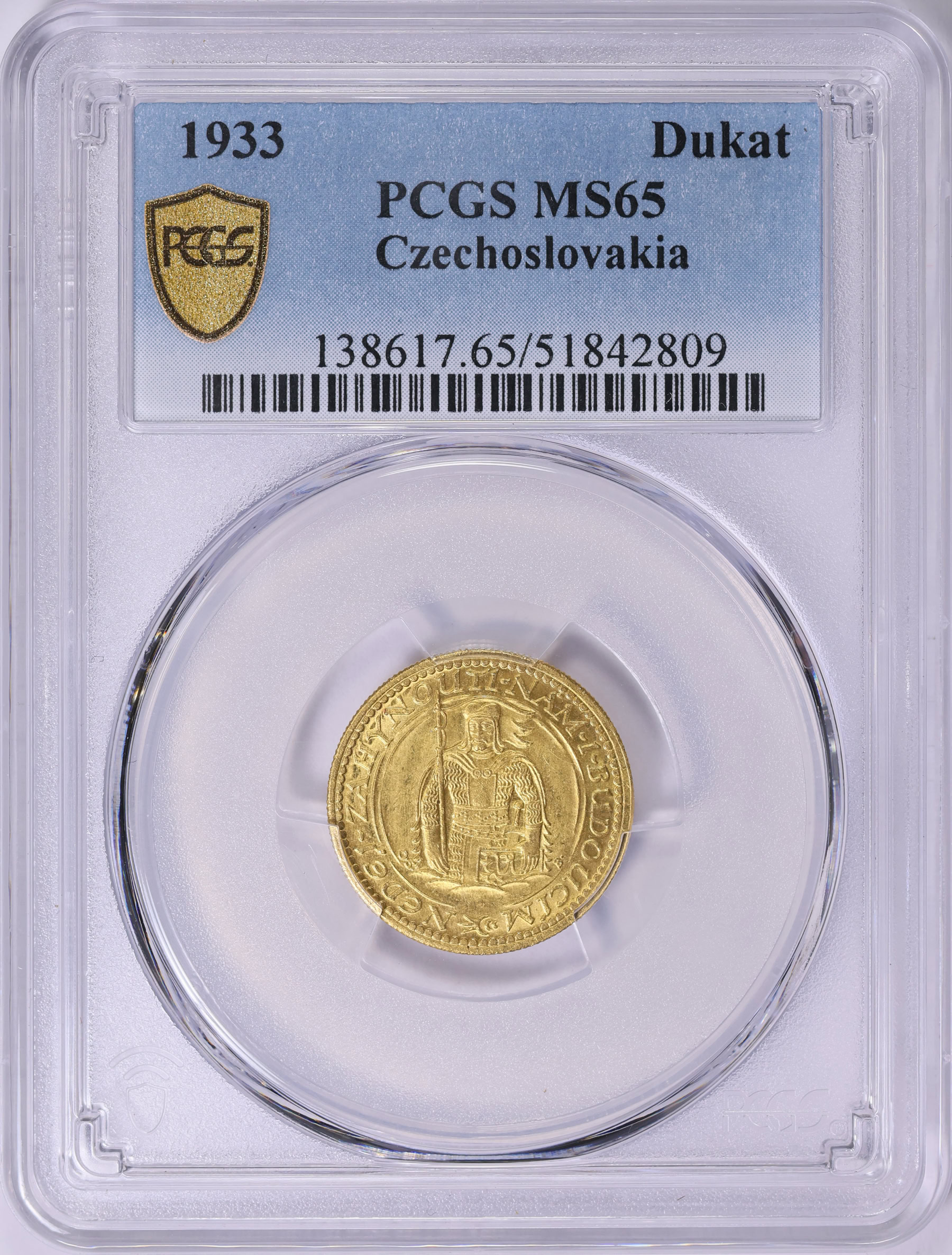 Czechoslovakia 1933 Gold Dukat KM-8 PCGS MS-65 (AGW = 0.1106 oz.) (Item ...