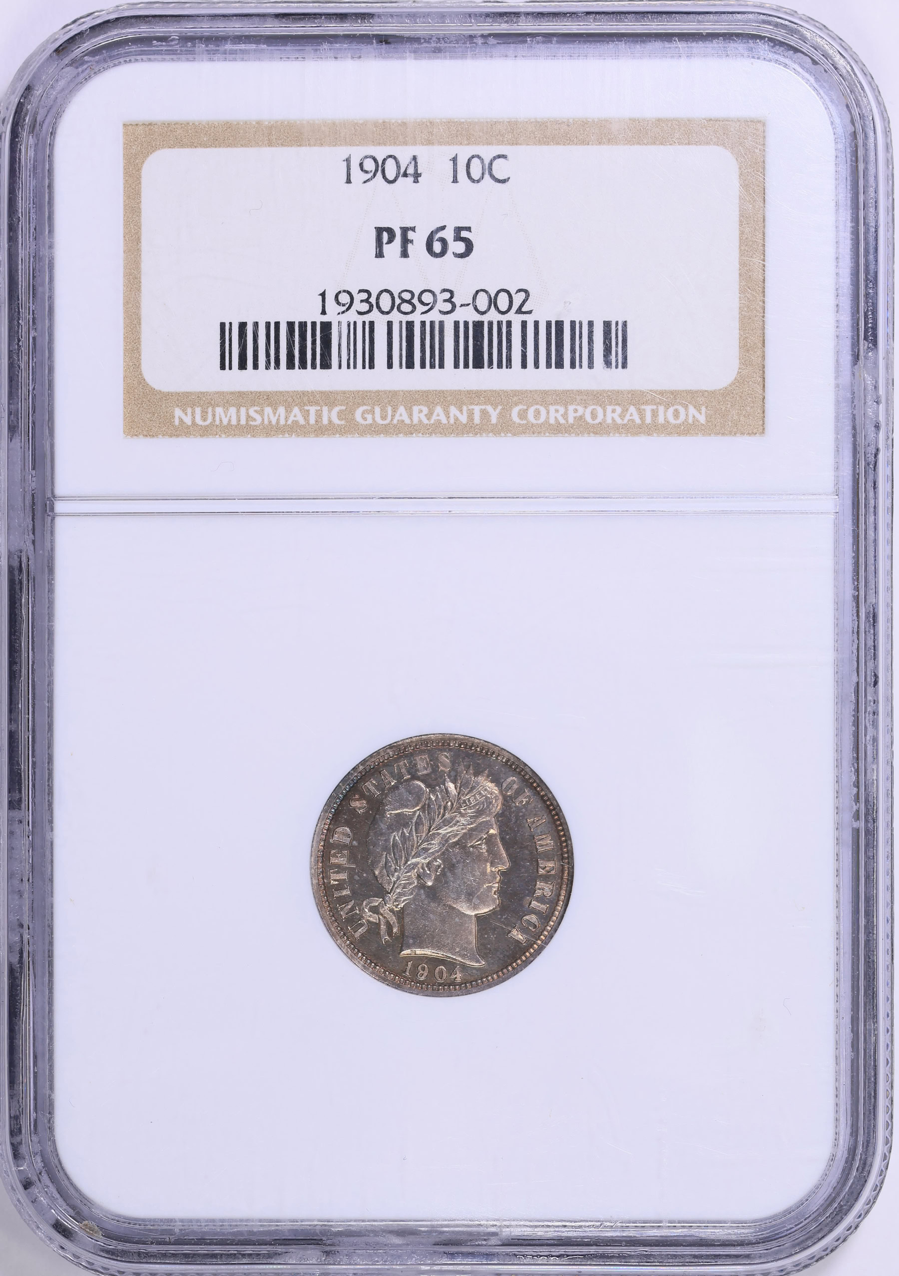 1904 Barber Dime NGC Proof-65 (Item 1787592) | GreatCollections Coin Auctions