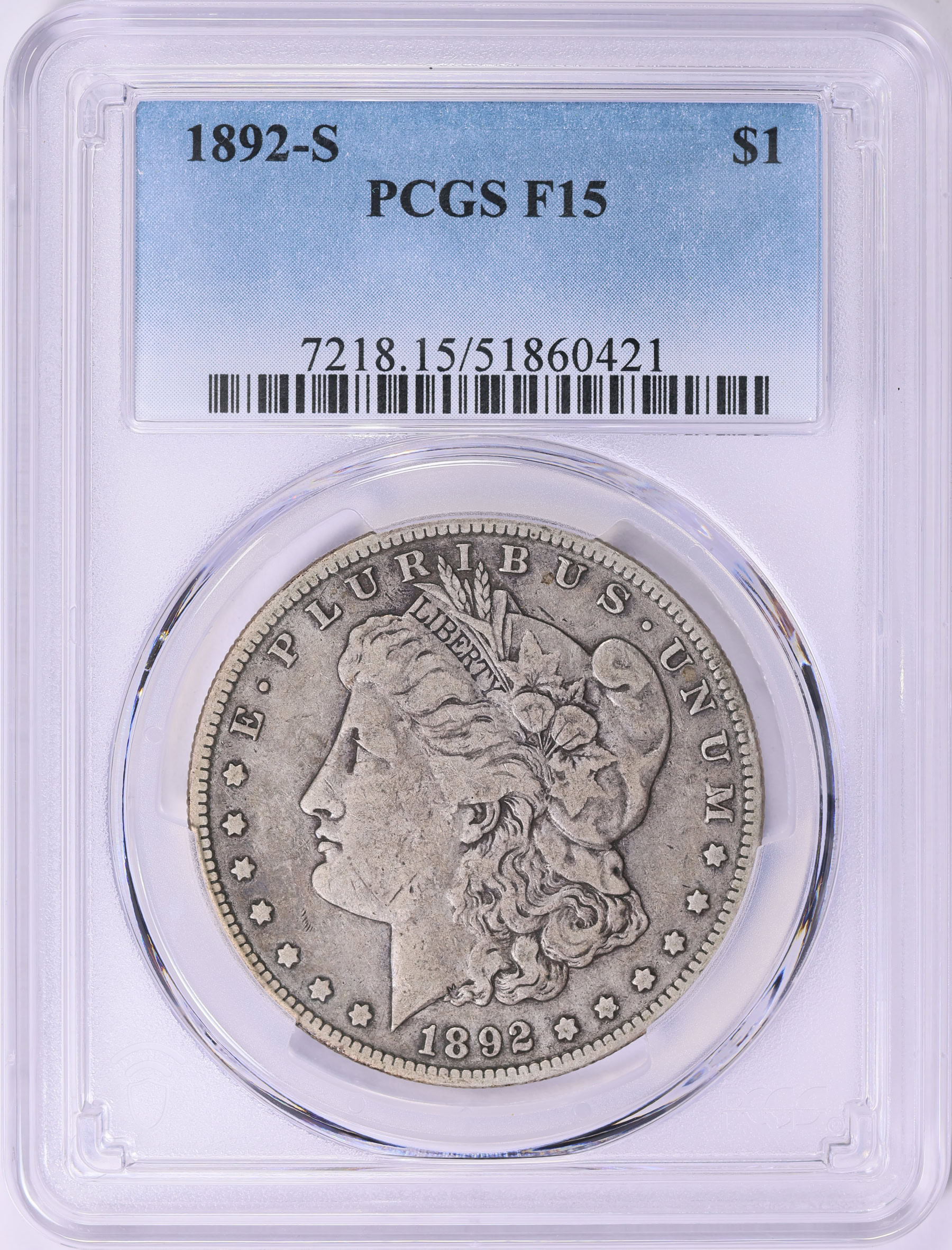 1892-S Morgan Silver Dollar PCGS F-15 (Item 1787634) | GreatCollections Coin Auctions