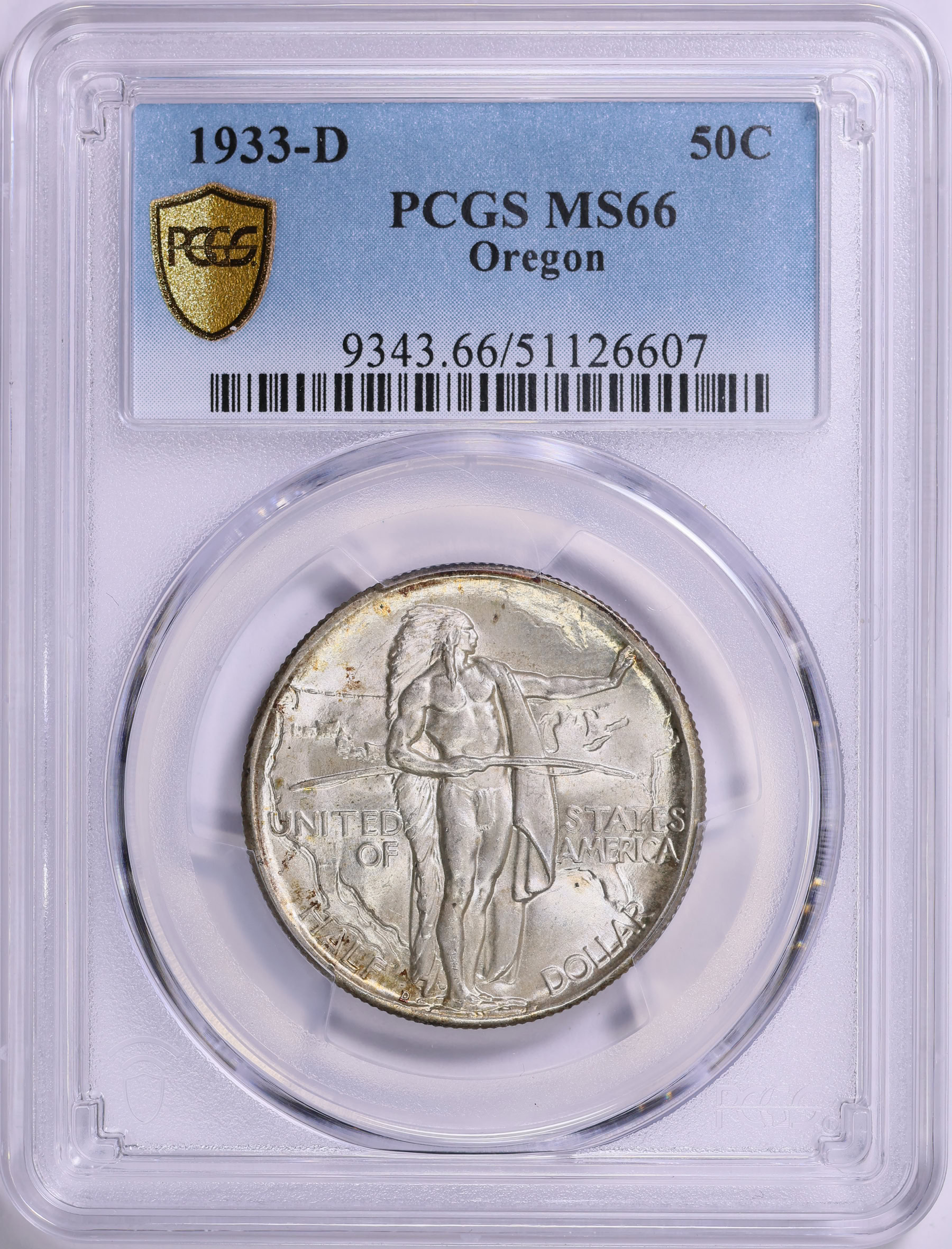 1933-D Oregon Trail Memorial Half Dollar PCGS MS-66 (Item 1787658) | GreatCollections Coin Auctions