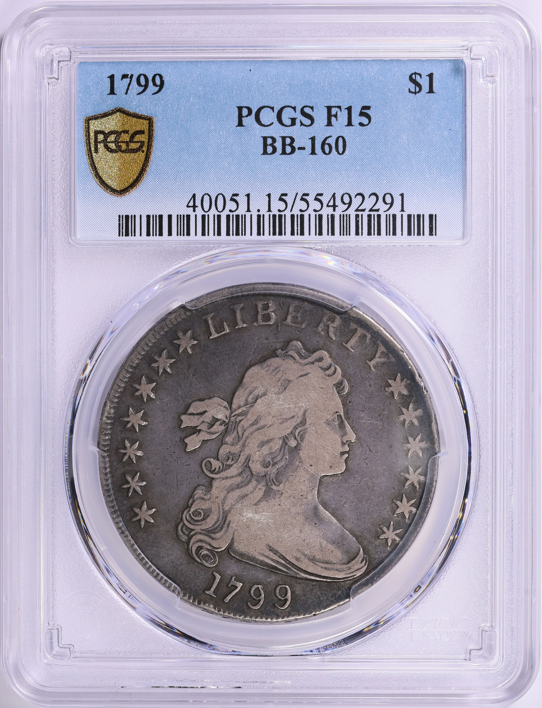 1799 Draped Bust Silver Dollar BB-160 PCGS F-15 (Item 1787708 ...
