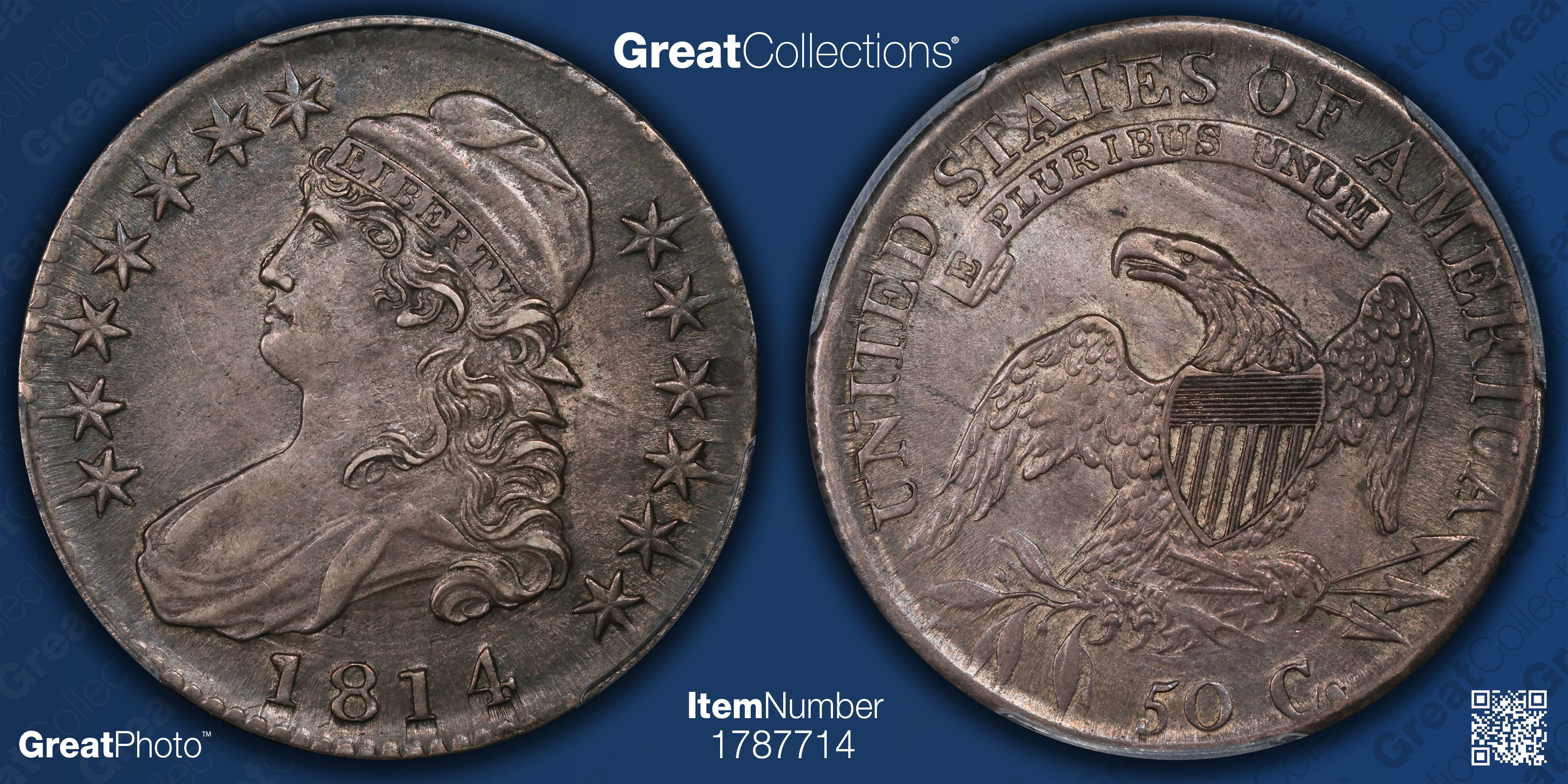 1814 Capped Bust Half Dollar Overton 107a PCGS AU-55 (Item 1787714 ...