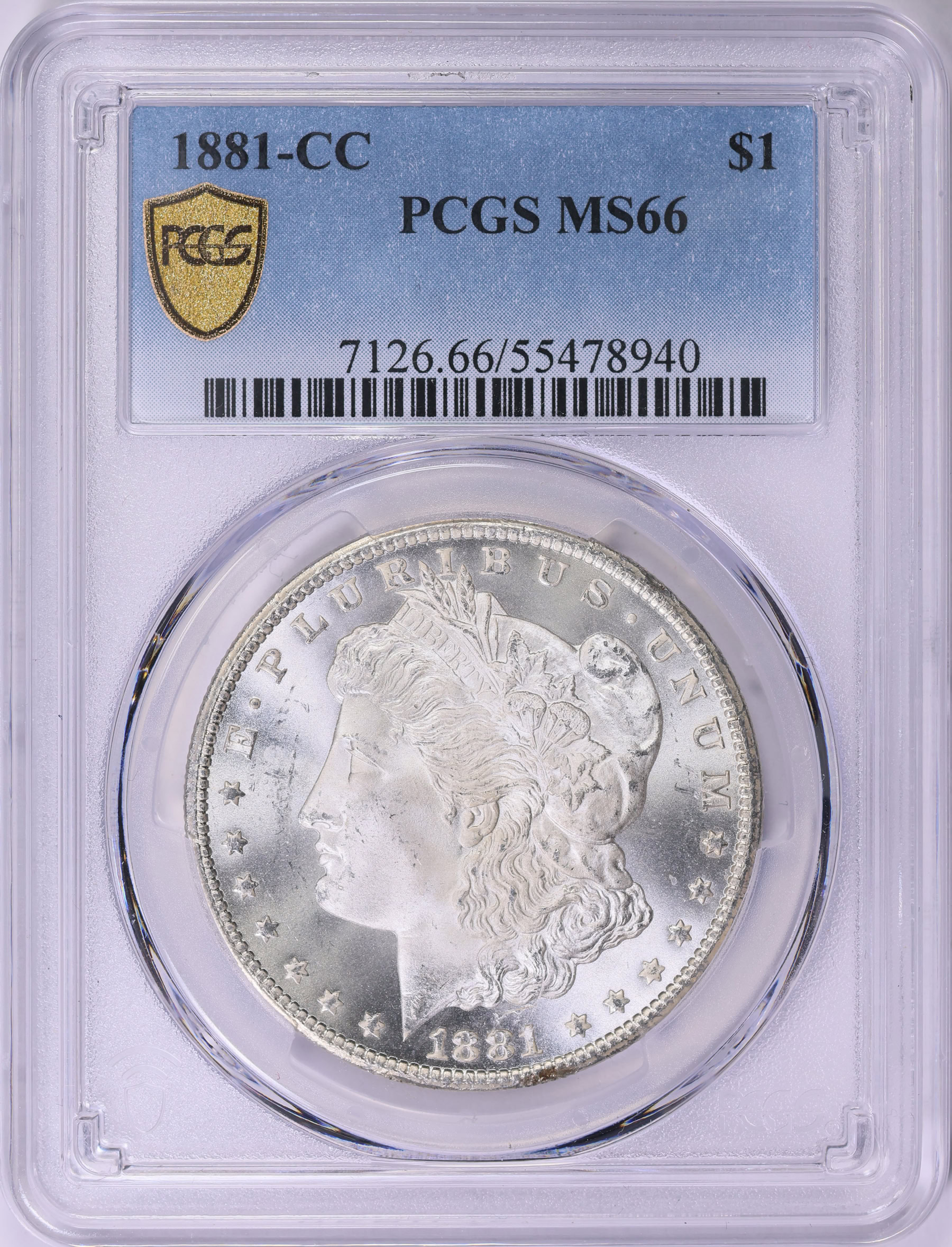 1881-CC Morgan Silver Dollar PCGS MS-66 (Item 1787727) | GreatCollections Coin Auctions