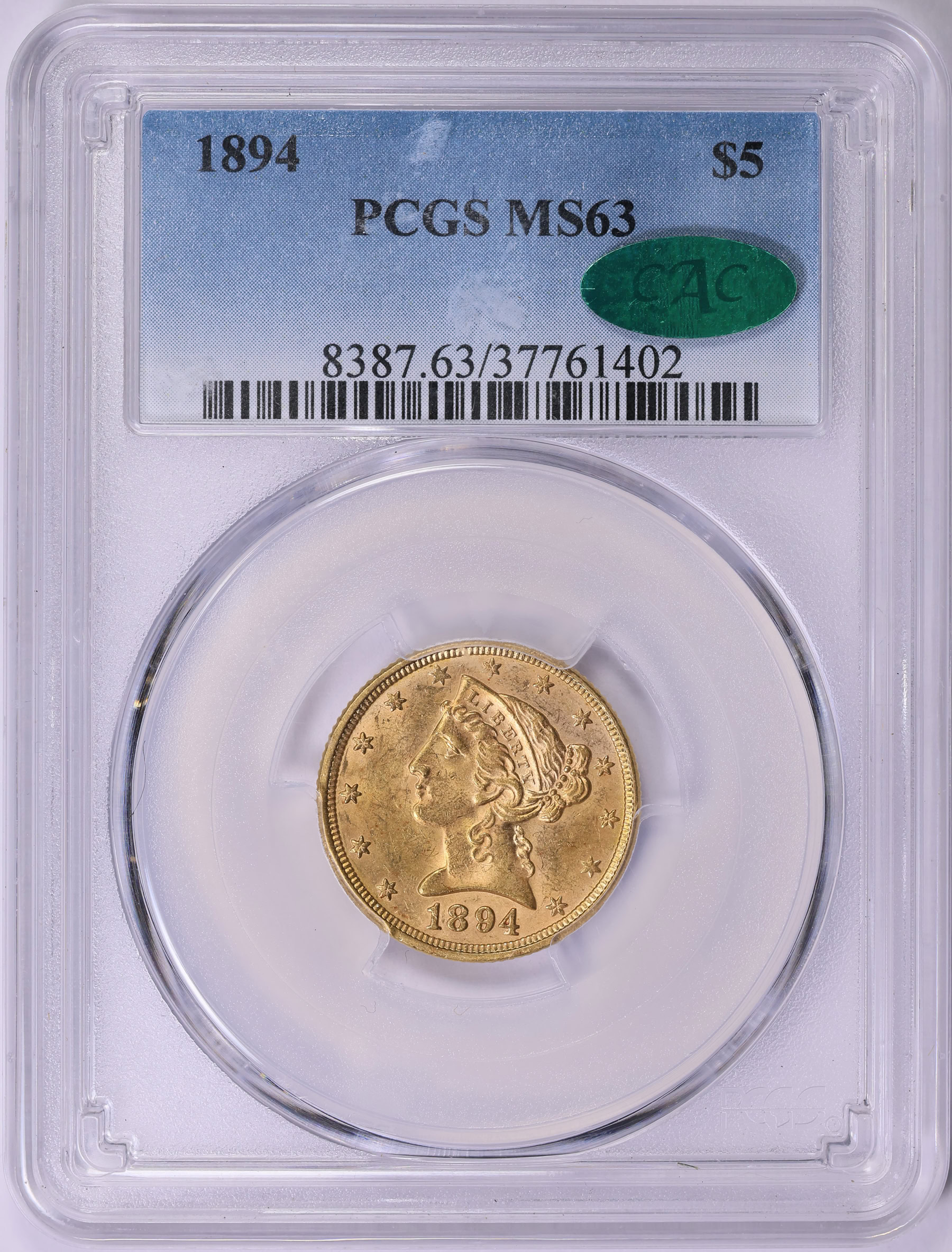 1894 Liberty Gold Half Eagle PCGS MS-63 (CAC Green) (Item 1787739) | GreatCollections Coin Auctions
