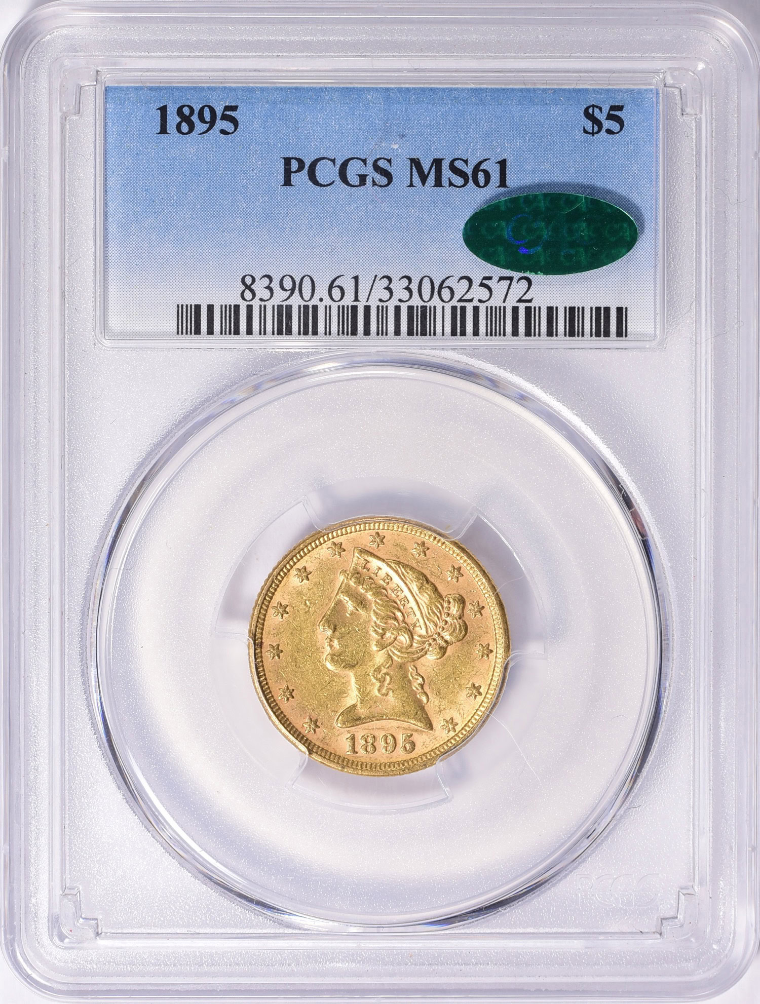 1895 Liberty Gold Half Eagle PCGS MS-61 (CAC Green) (Item 1787740) | GreatCollections Coin Auctions