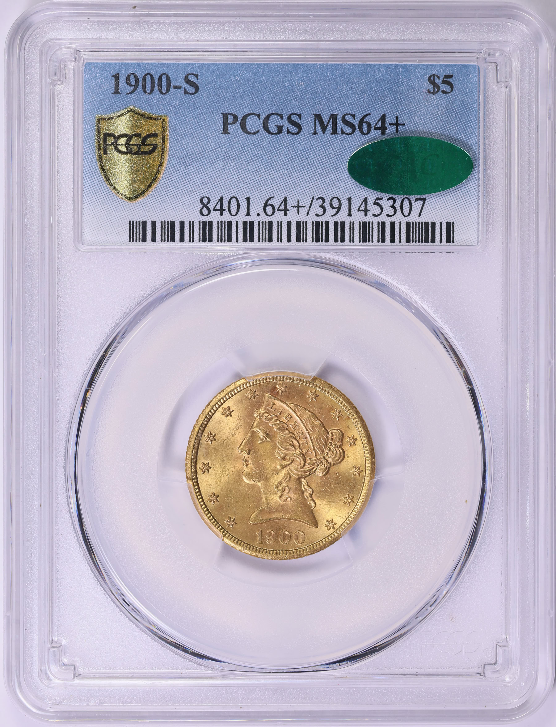 1900-S Liberty Gold Half Eagle PCGS MS-64+ (CAC Green) (Item 1787742) | GreatCollections Coin ...
