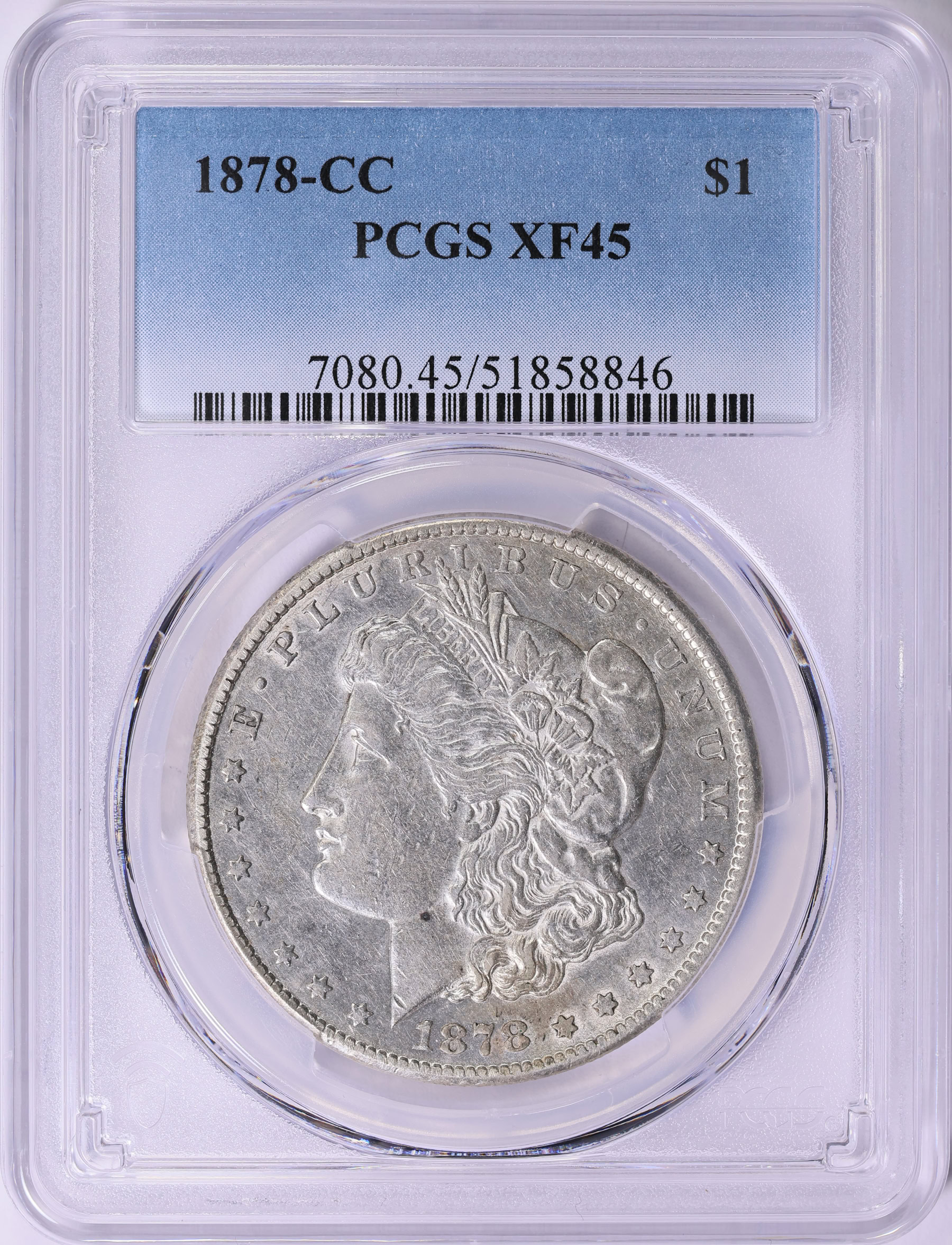 1878-CC Morgan Silver Dollar PCGS XF-45 (Item 1787763) | GreatCollections Coin Auctions