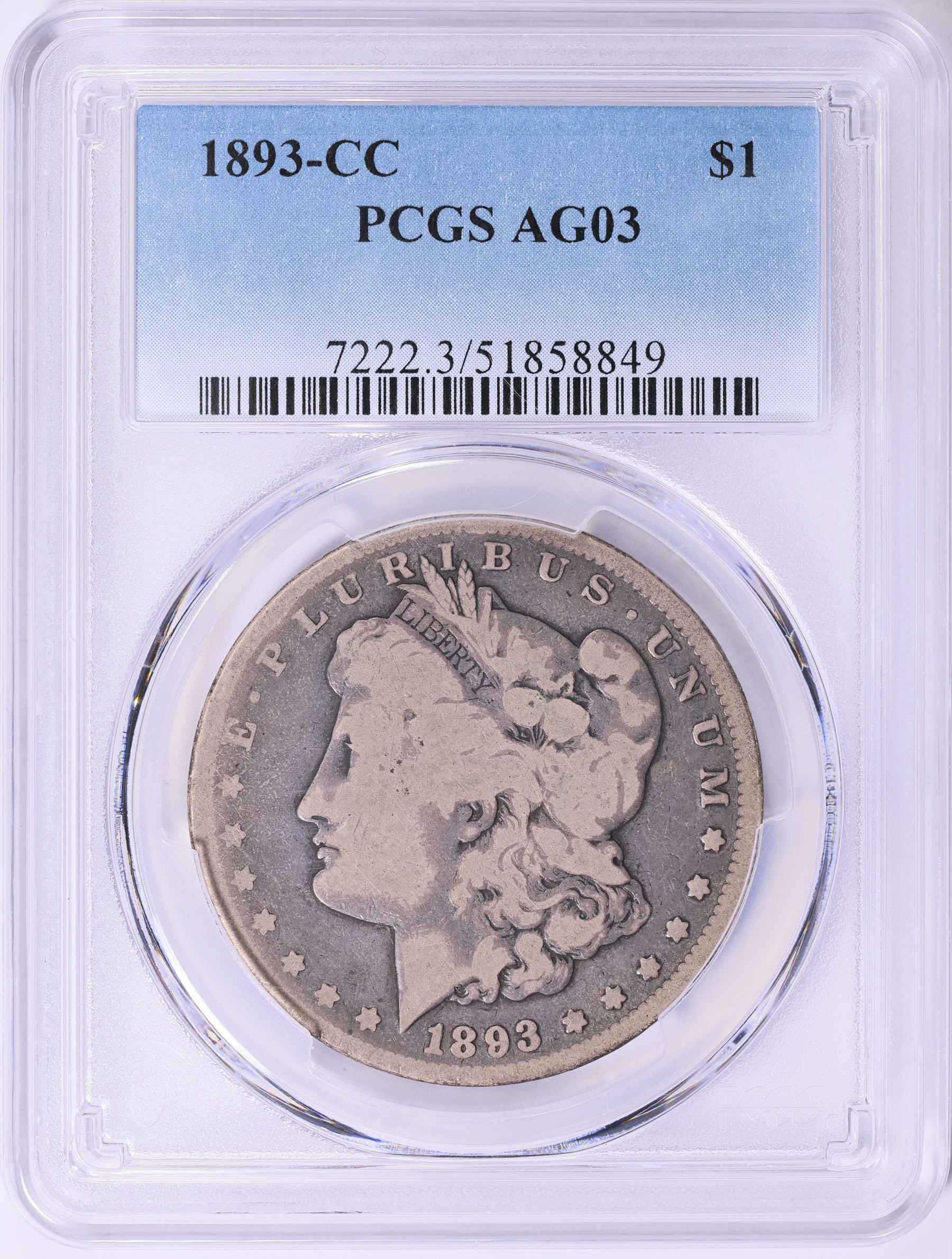 1893-CC Morgan Silver Dollar PCGS AG-03 (Item 1787766) | GreatCollections Coin Auctions