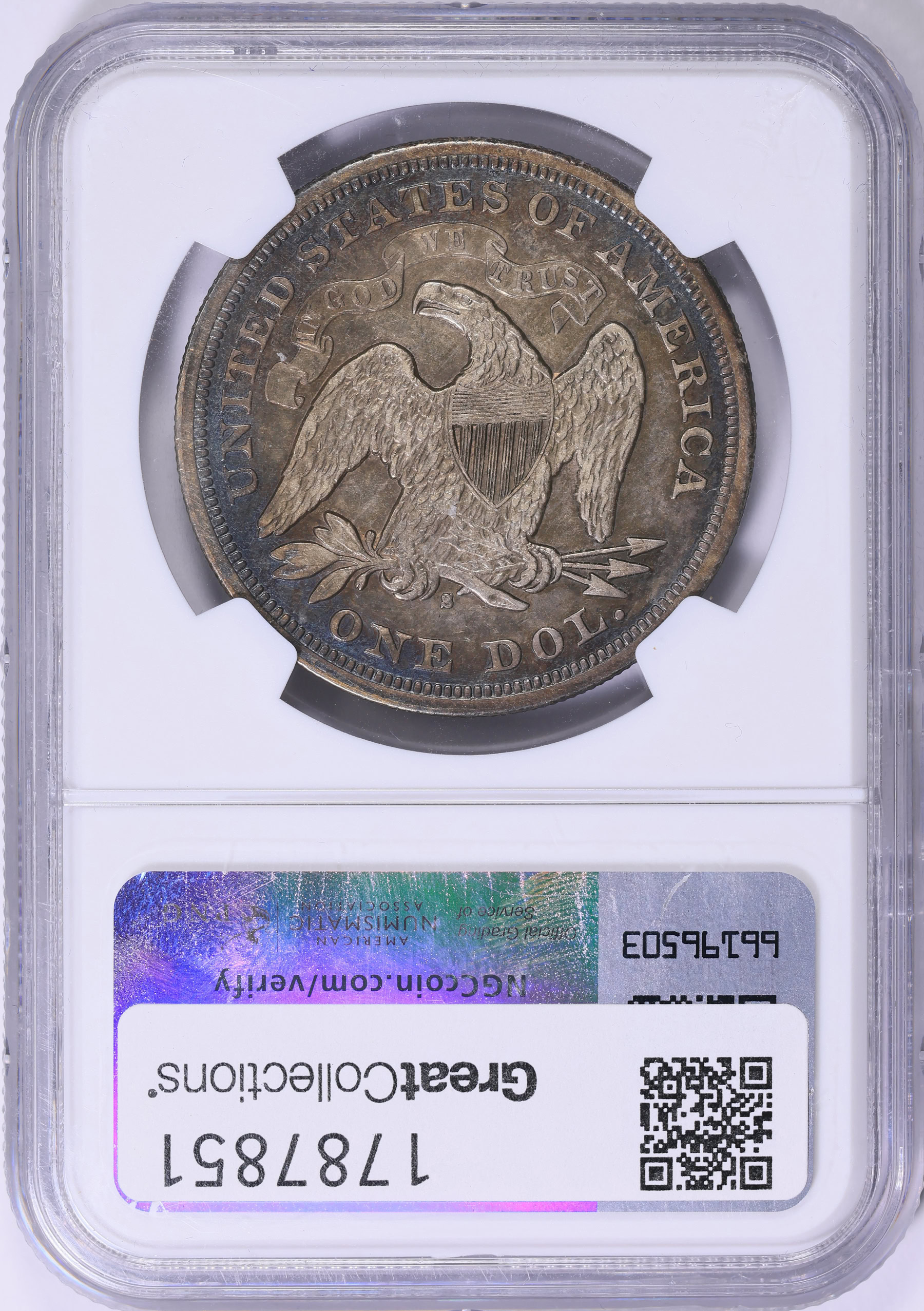 1872-S Seated Liberty Silver Dollar NGC XF-45 (Toned) (Item 1787851) | GreatCollections Coin ...