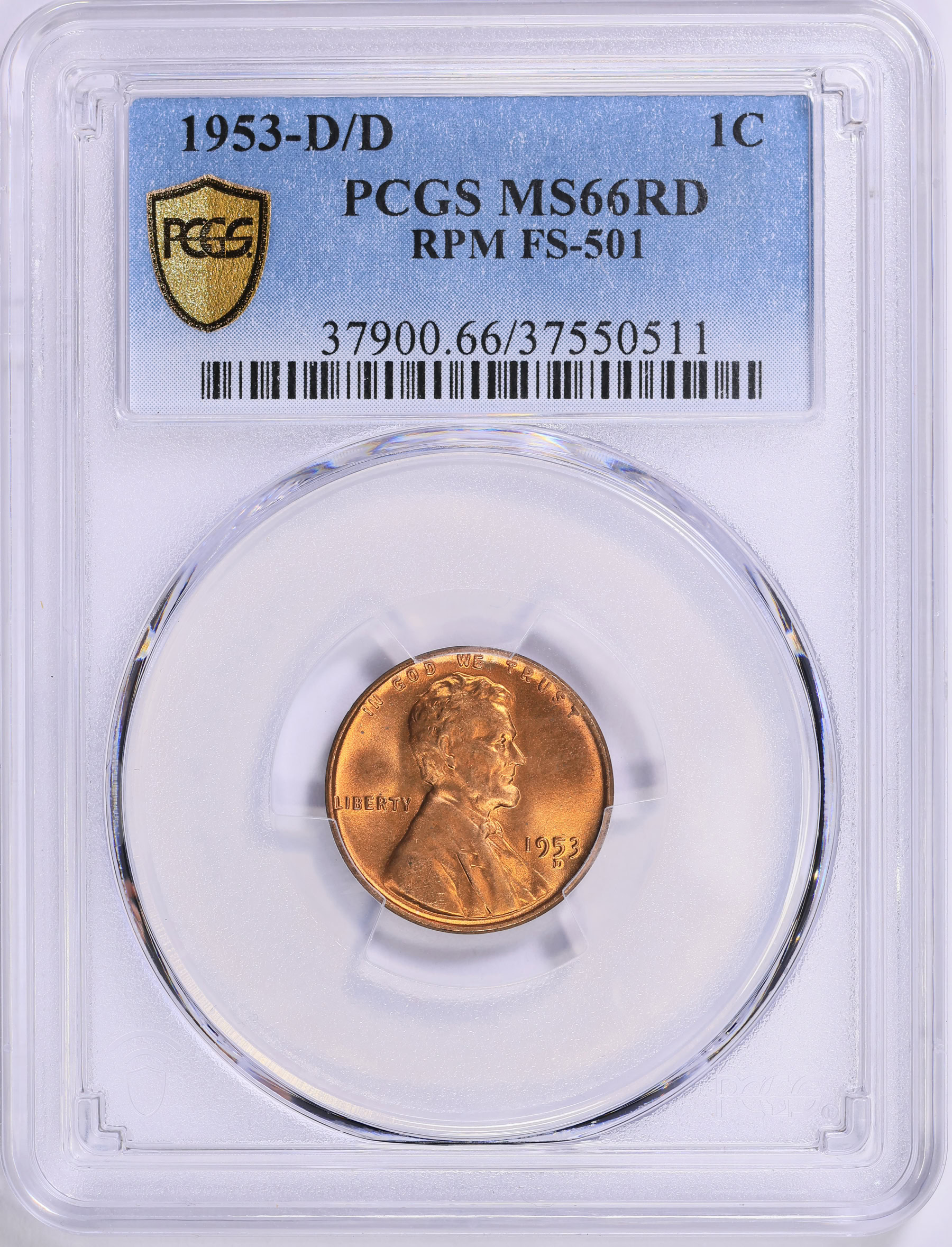 1953-D/D Lincoln Cent Repunched Mintmark FS-501 PCGS MS-66 RD (Item 1787877) | GreatCollections ...
