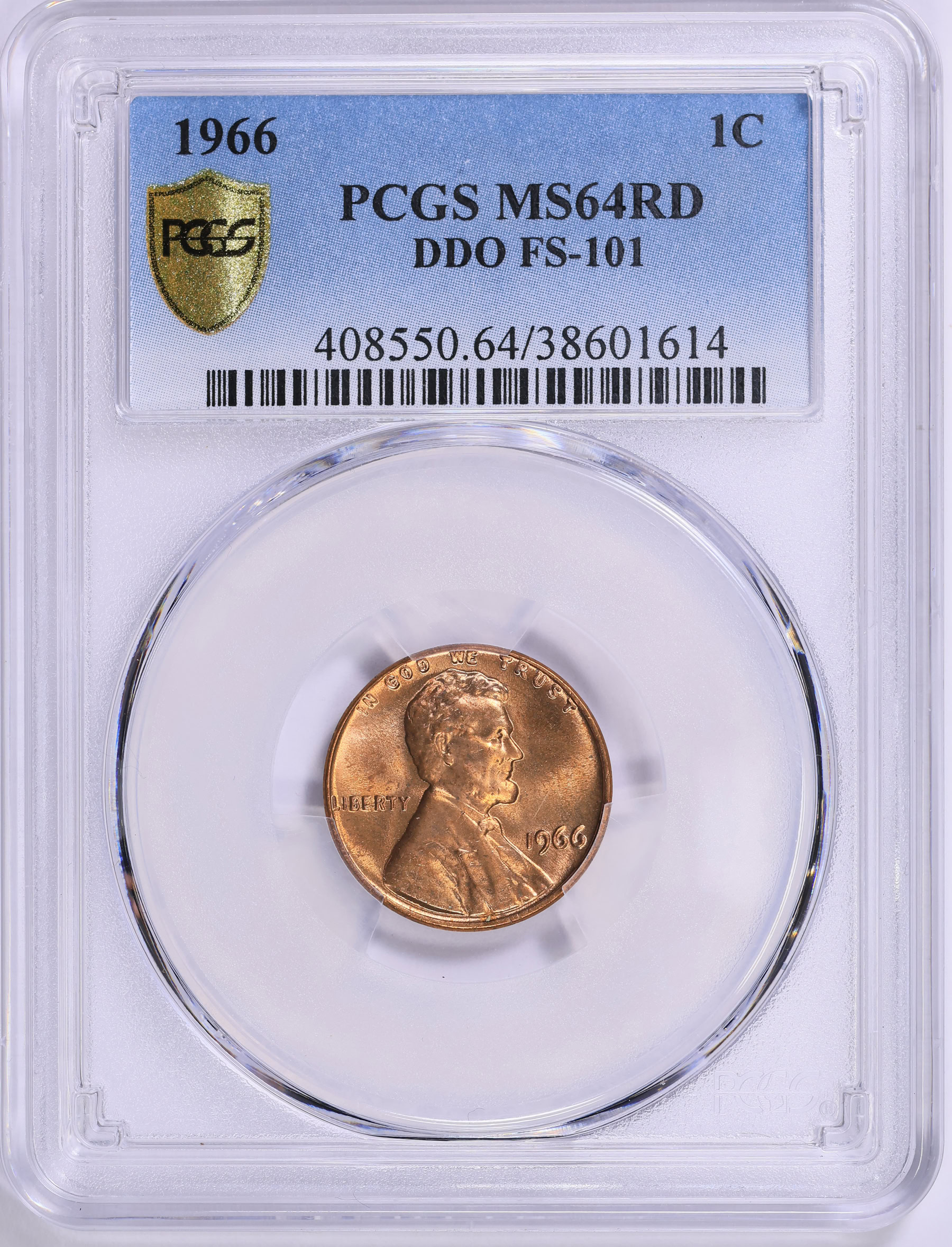 1966 Lincoln Cent Doubled Die obverse FS-101 PCGS MS-64 RD (Item 1787880) | GreatCollections ...