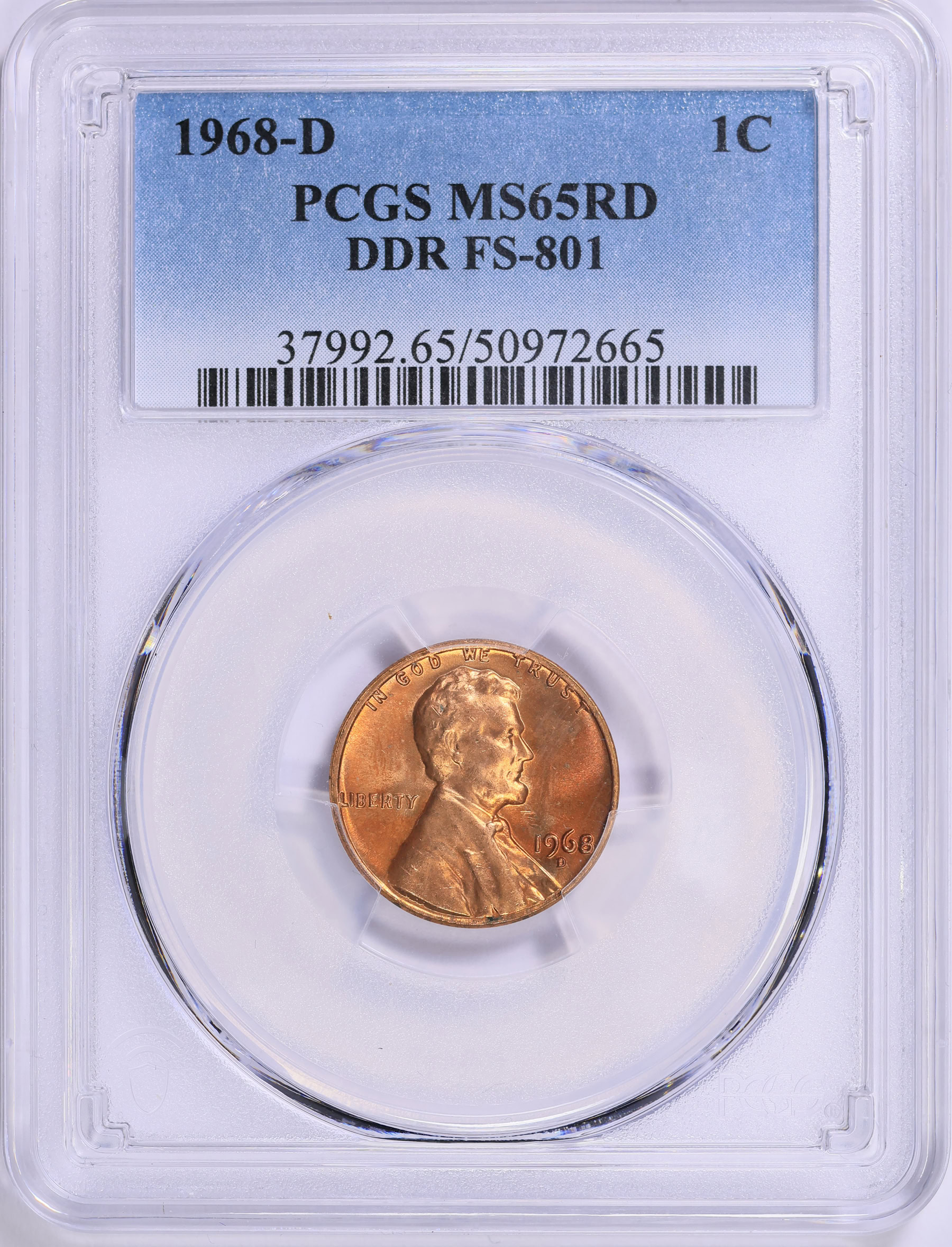 1968-D Lincoln Cent Doubled Die Reverse FS-801 PCGS MS-65 RD (Item ...