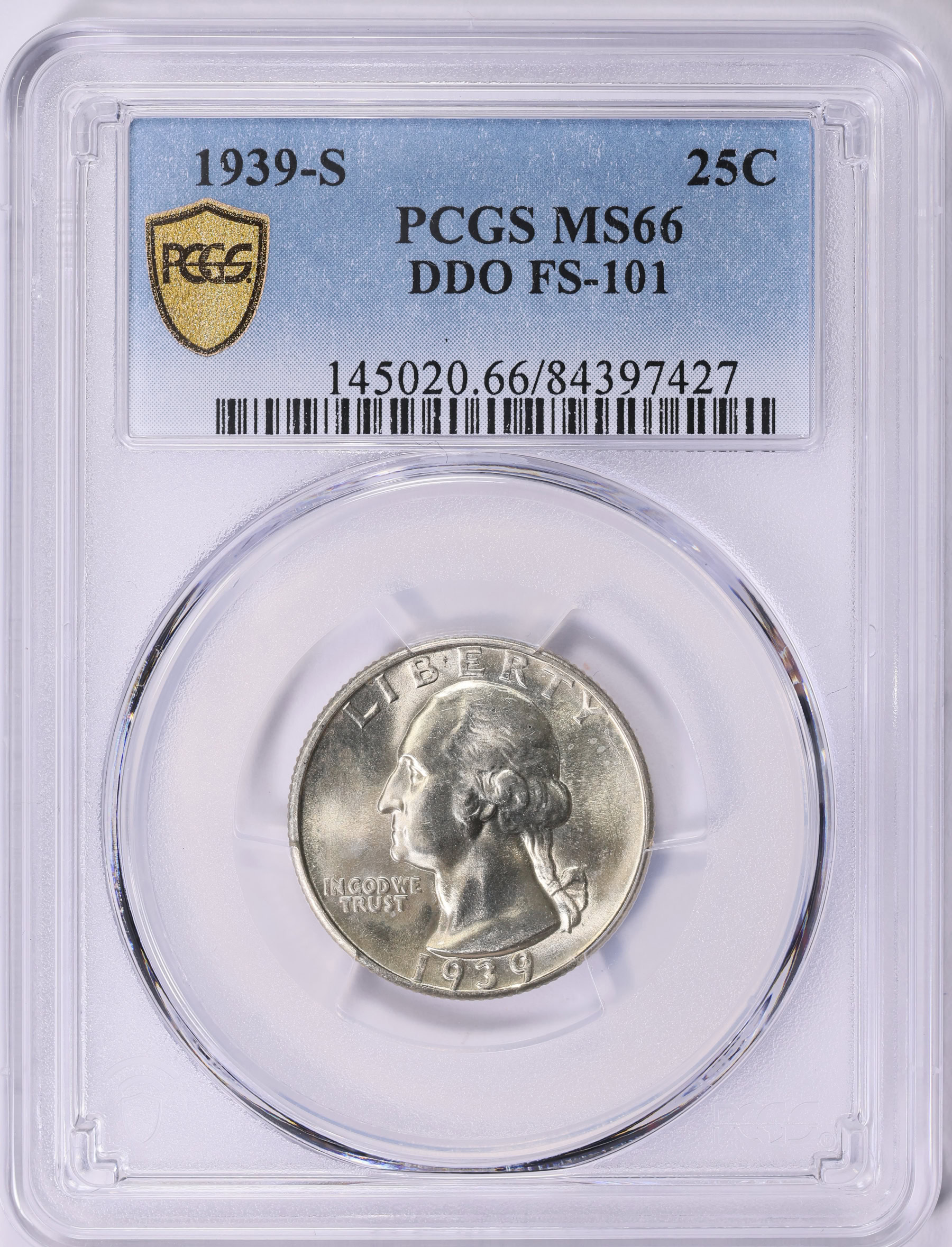 1939-S Washington Quarter Doubled Die Obverse FS-101 PCGS MS-66 (Item 1787883 ...
