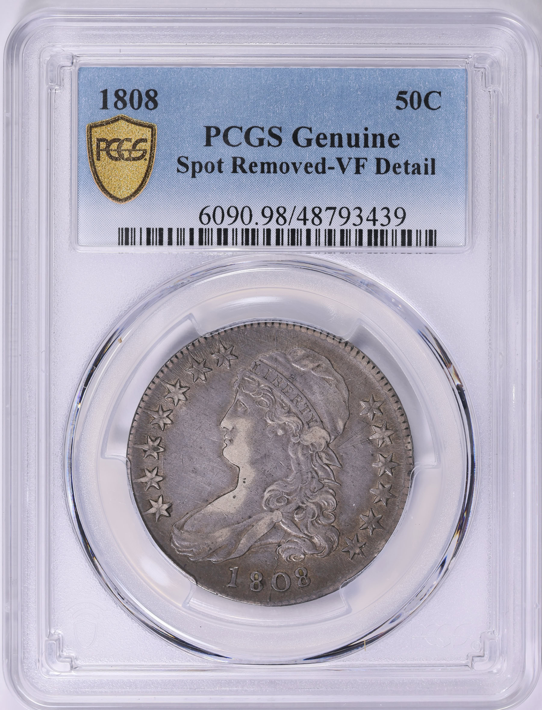 1808 Capped Bust Half Dollar PCGS Genuine VF Details (Item 1788034) | GreatCollections Coin Auctions