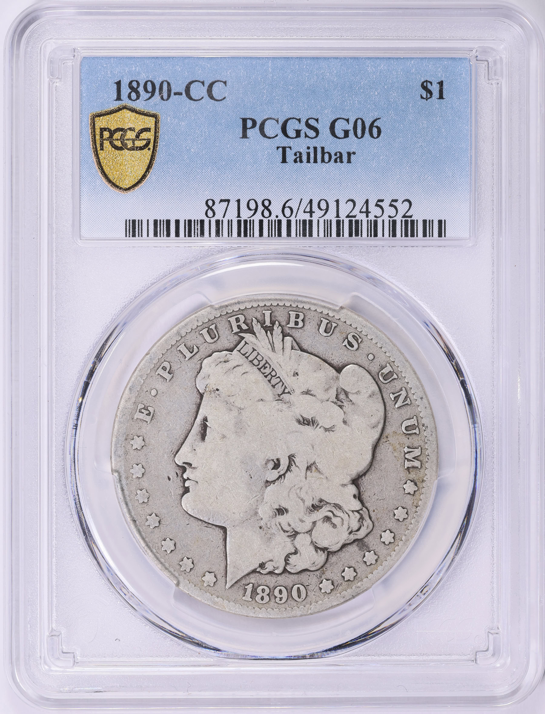 1890-CC Morgan Silver Dollar Tailbar PCGS G-06 (Item 1788040) | GreatCollections Coin Auctions