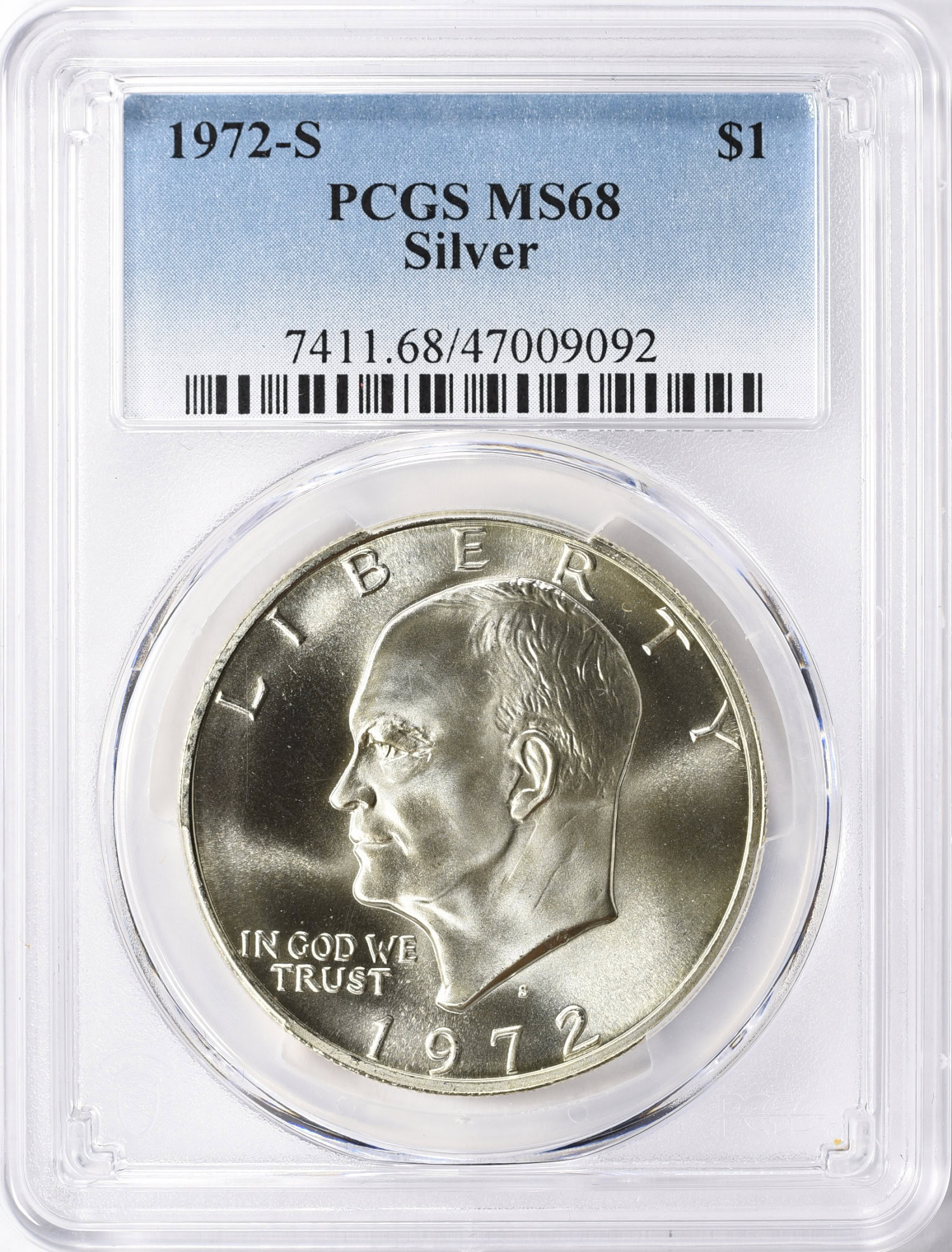 1972-S Eisenhower Dollar Silver PCGS MS-68 (Item 1788044) | GreatCollections Coin Auctions