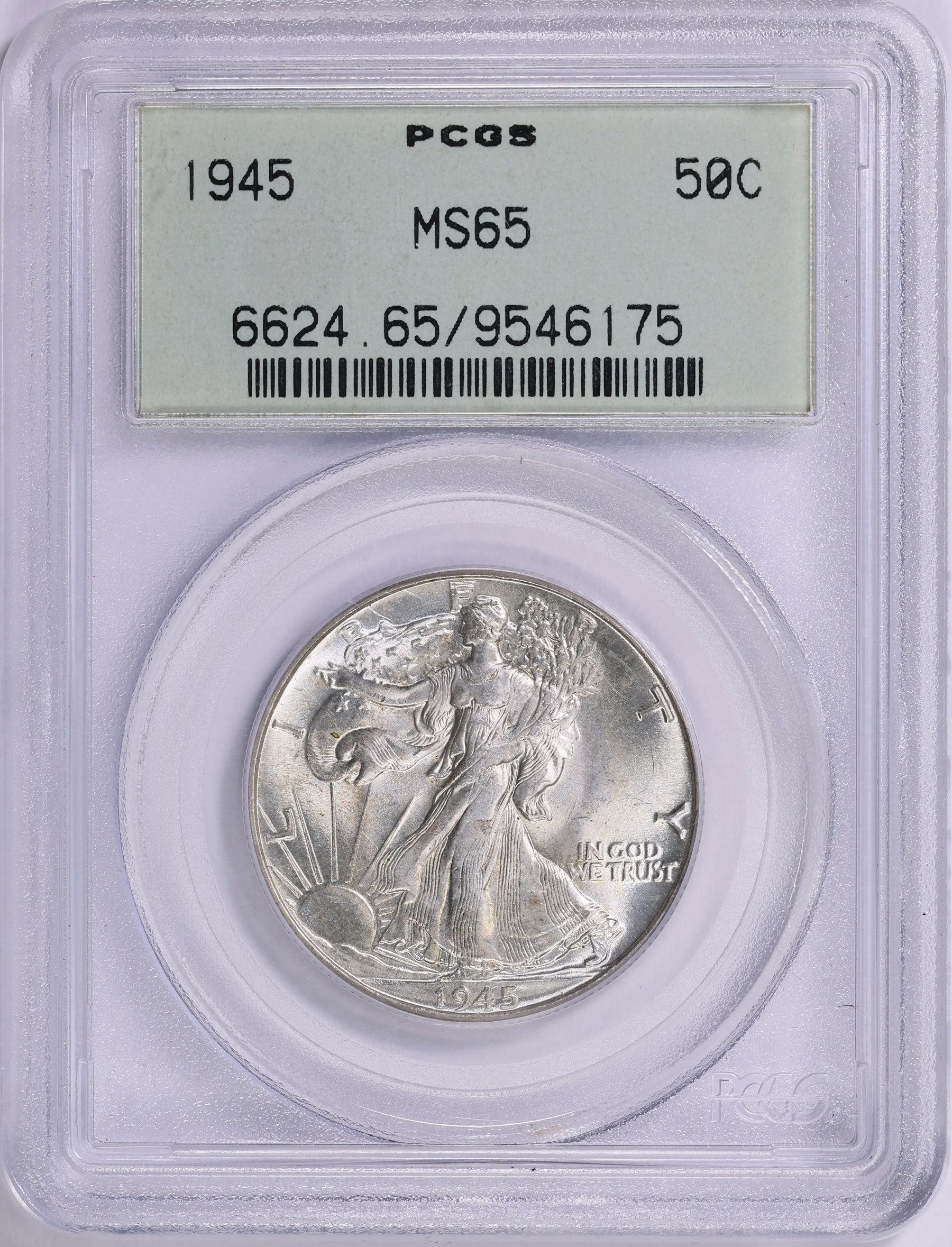 1945 Walking Liberty Half Dollar PCGS MS-65 OGH (Item 1788084) | GreatCollections Coin Auctions