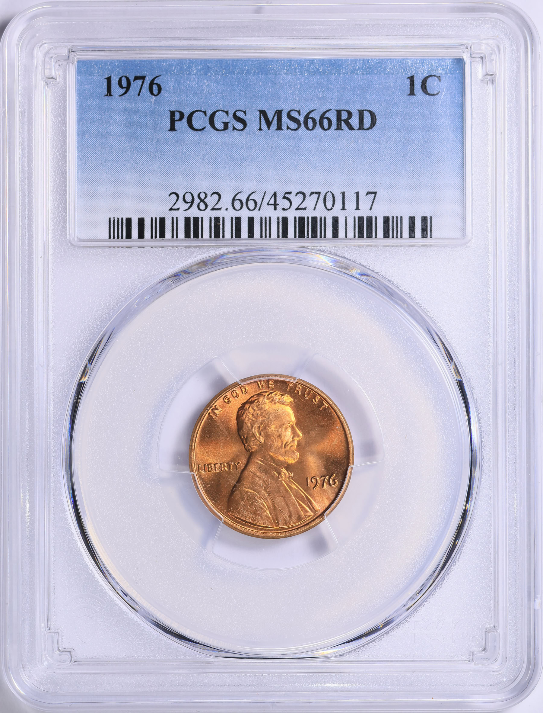 1976 Lincoln Cent PCGS MS-66 RD (Item 1788123) | GreatCollections Coin Auctions