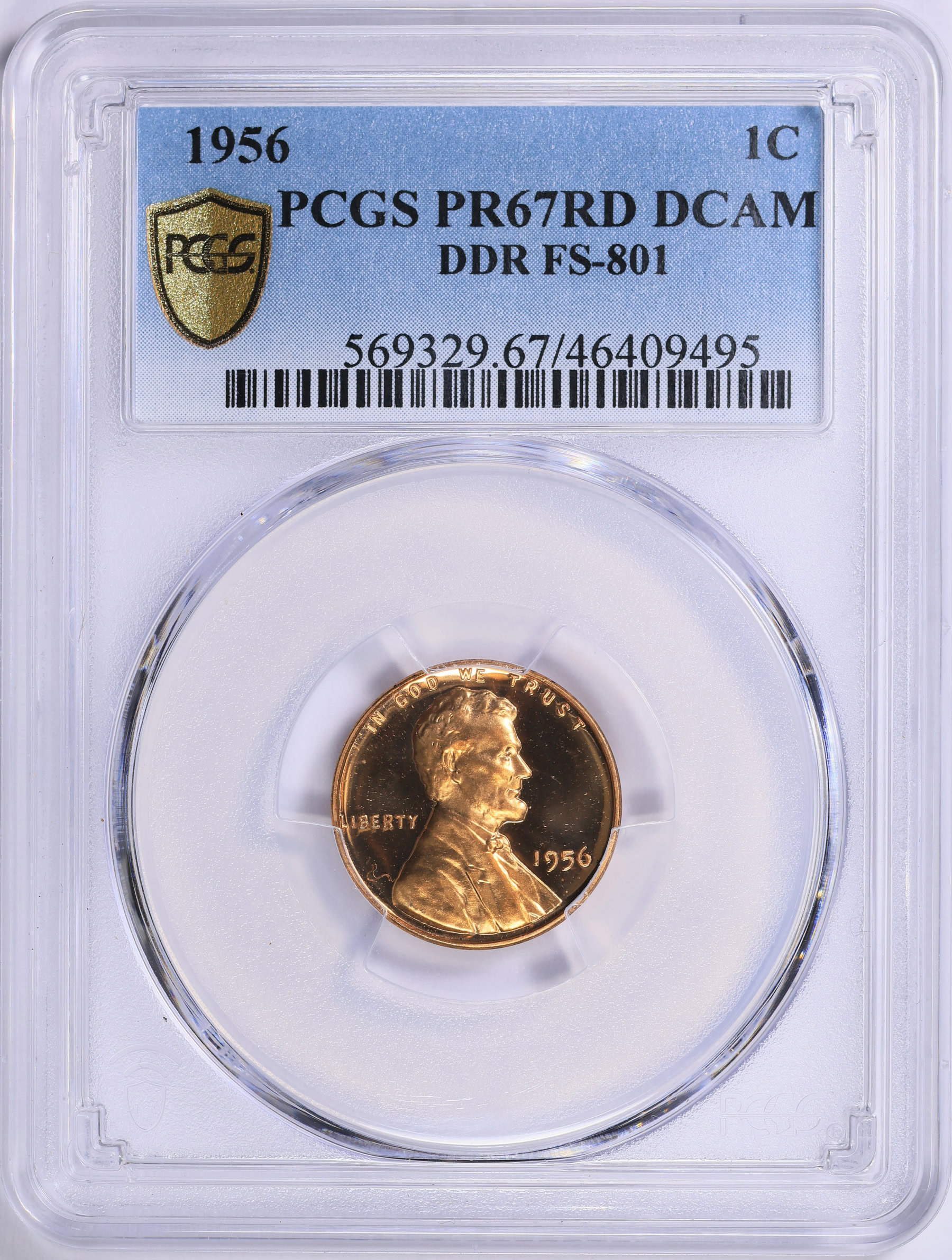 1956 Lincoln Cent Doubled Die Reverse FS-801 PCGS Proof-67 DCAM (Item ...