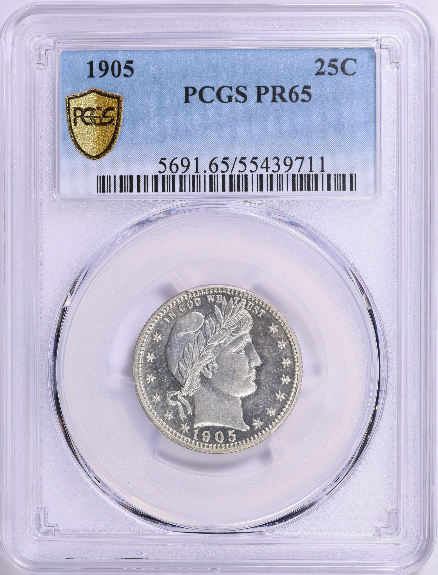 1905 Barber Quarter PCGS Proof-65 (Item 1788311) | GreatCollections ...
