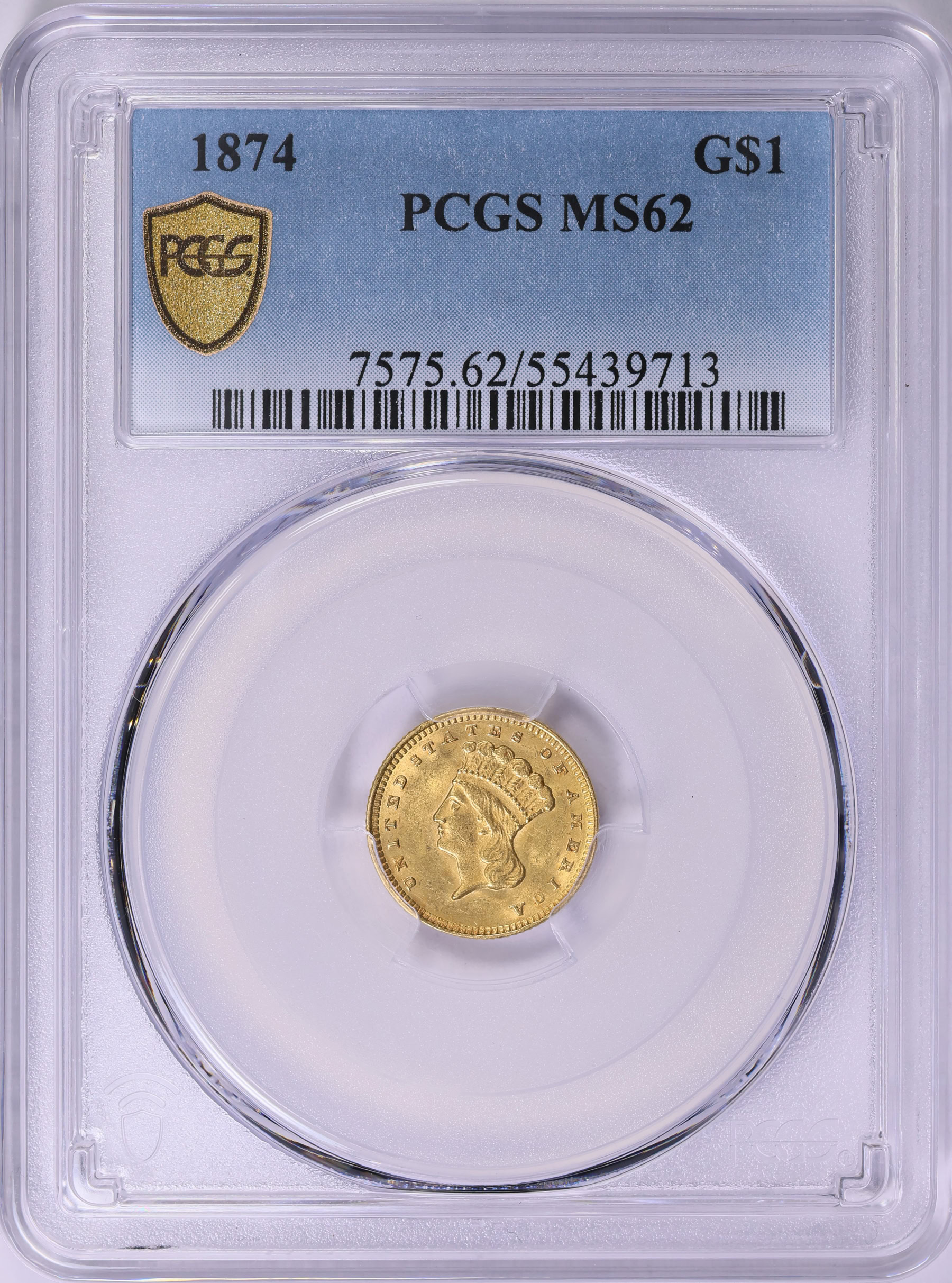 1874 Indian Princess Gold Dollar PCGS MS-62 (Item 1788314 ...