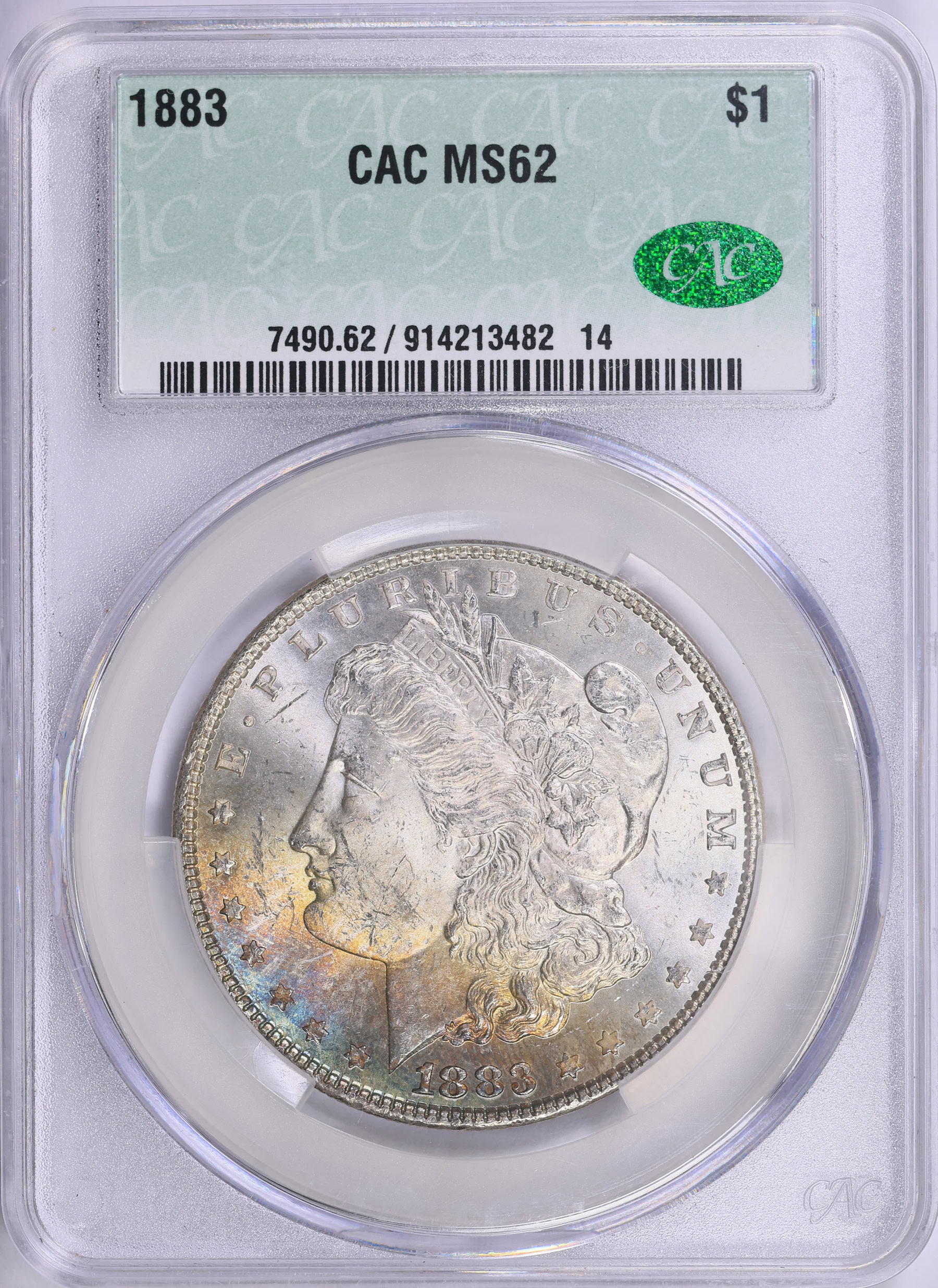 1883 Morgan Silver Dollar CACG MS-62 (Toned) (Item 1788321) | GreatCollections Coin Auctions
