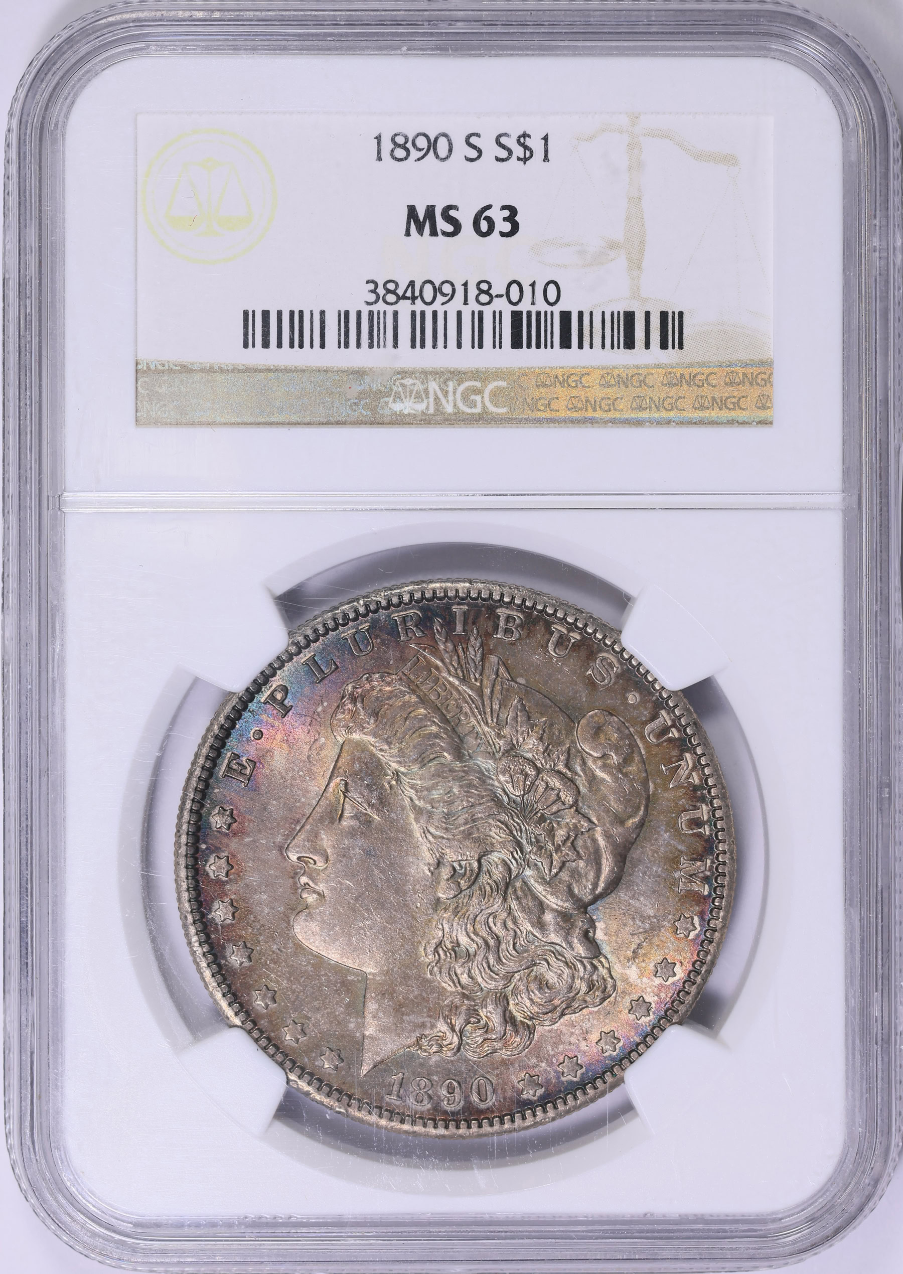1890-S Morgan Silver Dollar NGC MS-63 (Toned) (Item 1788325) | GreatCollections Coin Auctions