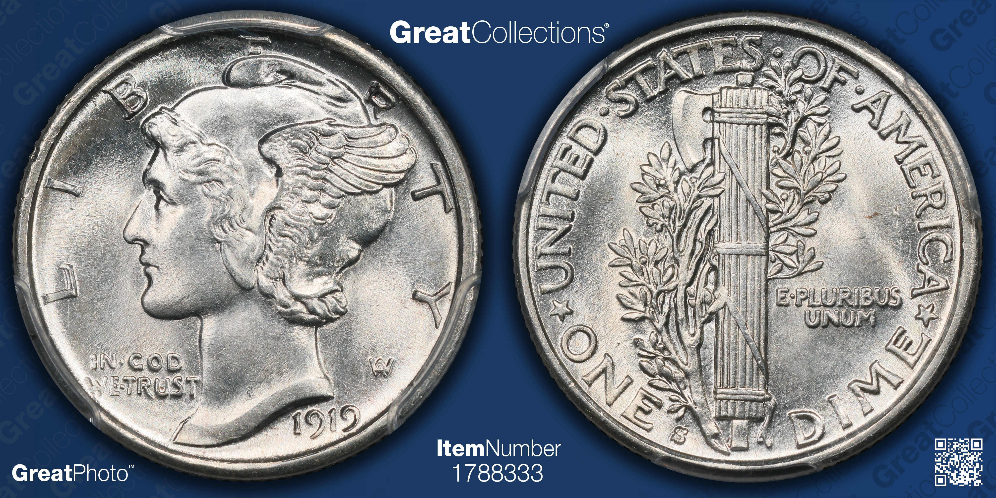 1919-S Mercury Dime PCGS MS-65 (Item 1788333) | GreatCollections Coin ...