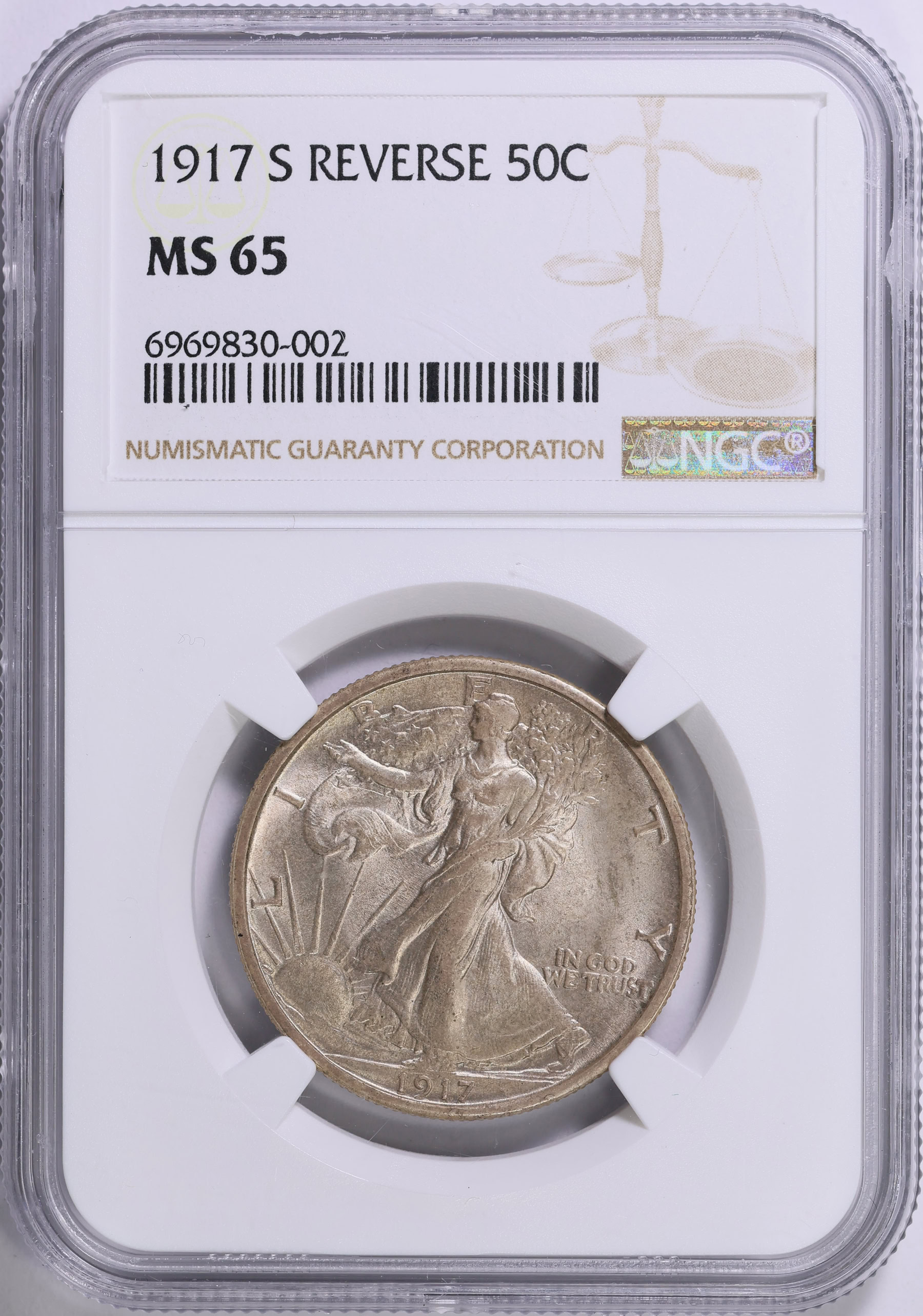 1917-S Walking Liberty Half Dollar Reverse Mintmark NGC MS-65 (Item 1788336) | GreatCollections ...