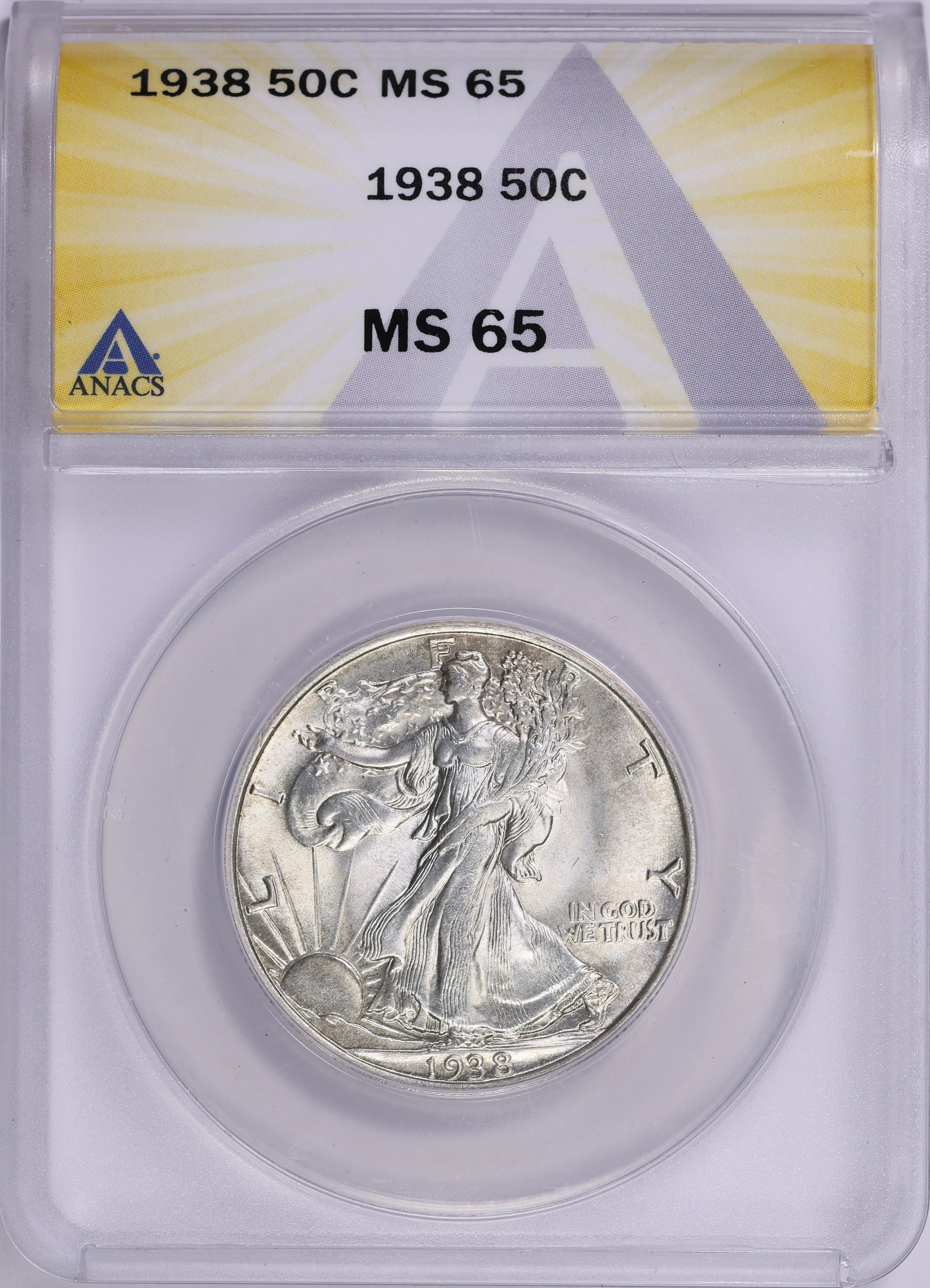 1938 Walking Liberty Half Dollar ANACS MS-65 (Item 1788364) | GreatCollections Coin Auctions