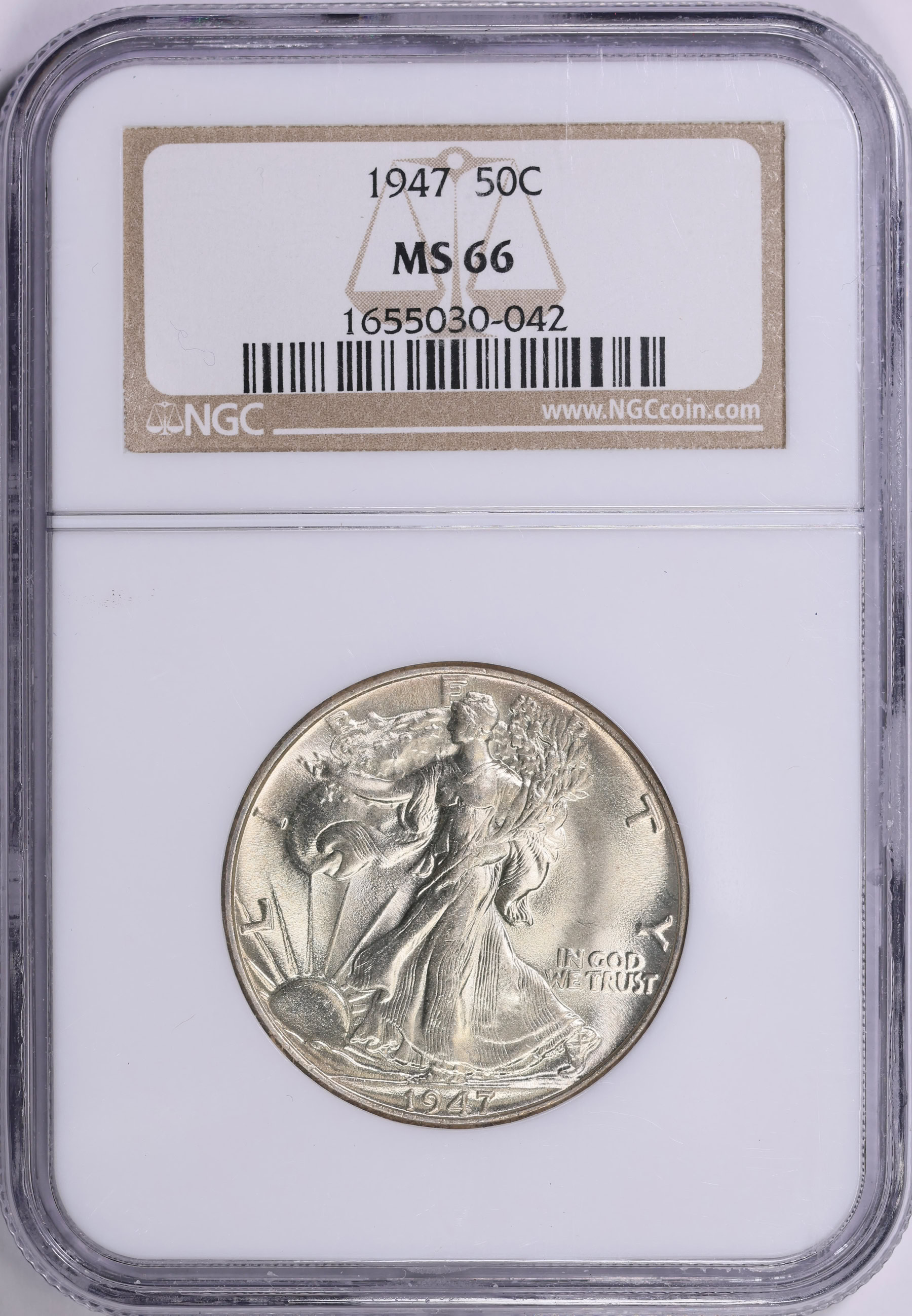 1947 Walking Liberty Half Dollar NGC MS-66 (Item 1788391) | GreatCollections Coin Auctions